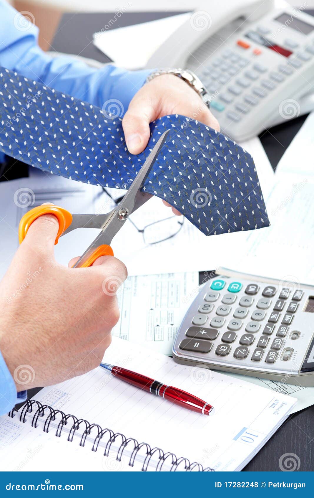 Businessman Cutting the Tie Stock Photo - Image of businessman, work ...