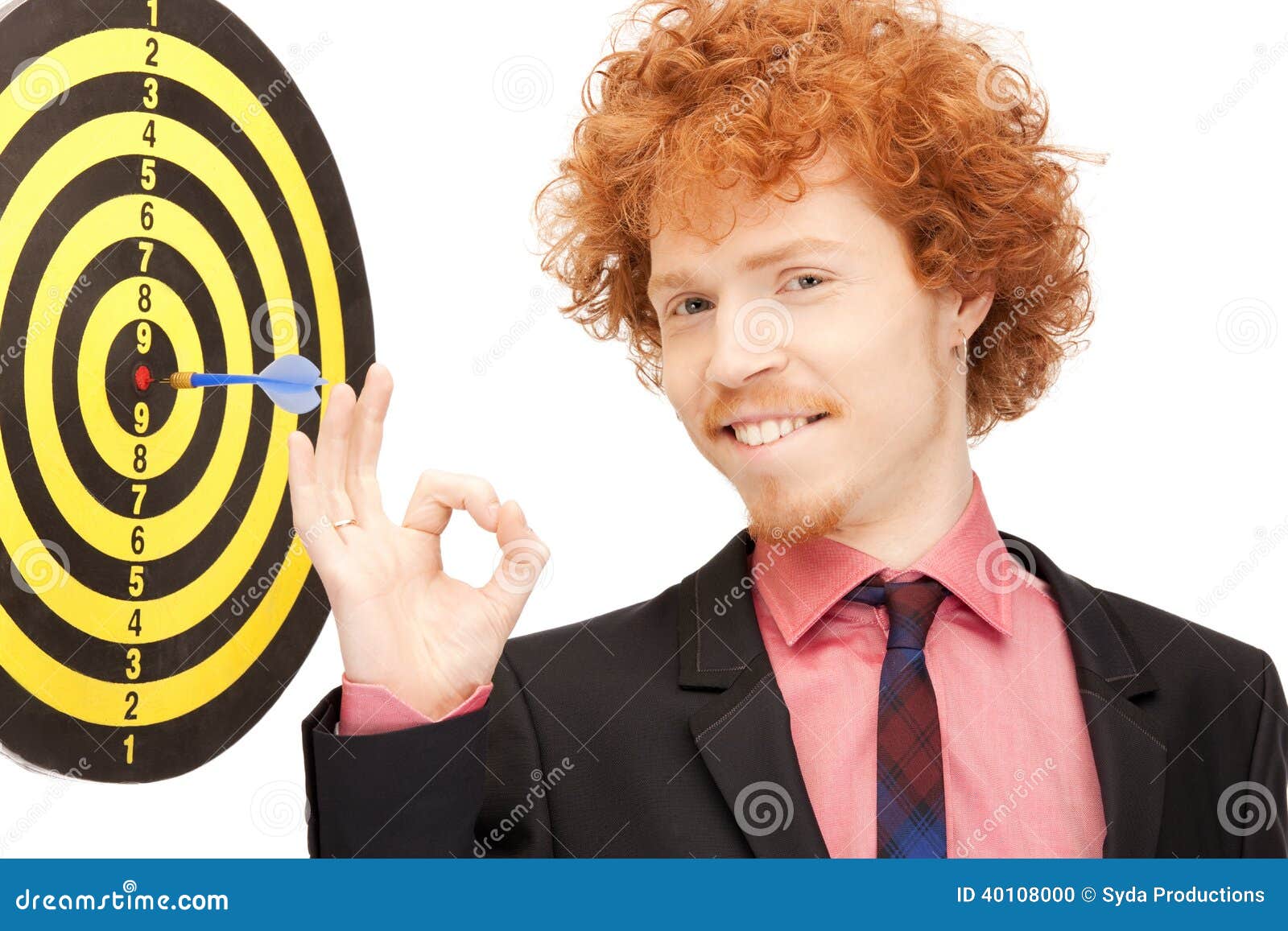 Businessman with Dart and Target Stock Photo - Image of handsome, human ...