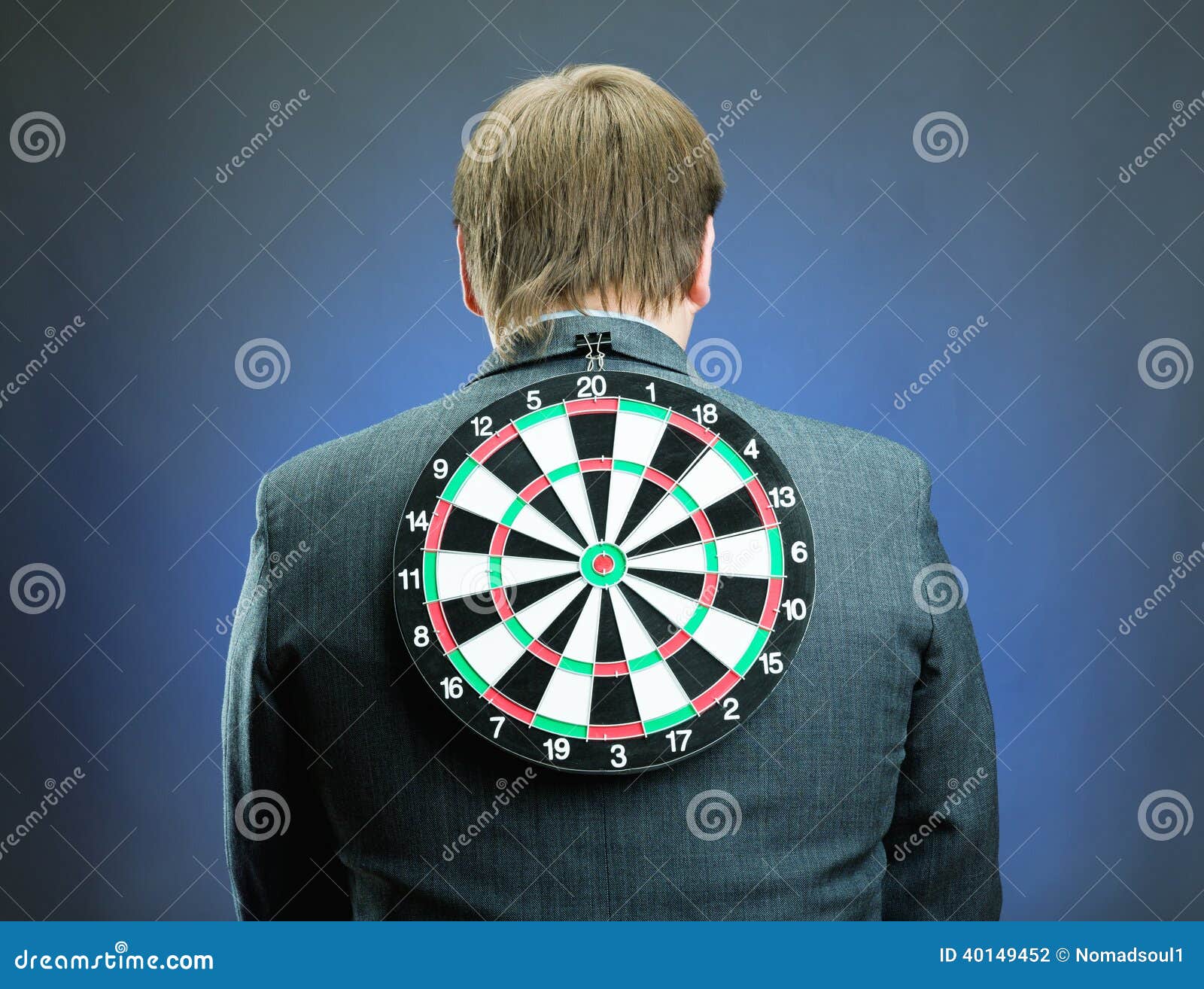 Businessman with Darts Board on His Back Stock Photo - Image of manager ...