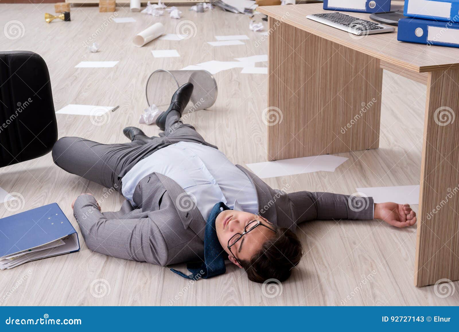 The Businessman Dead on the Office Floor Stock Image - Image of dead ...