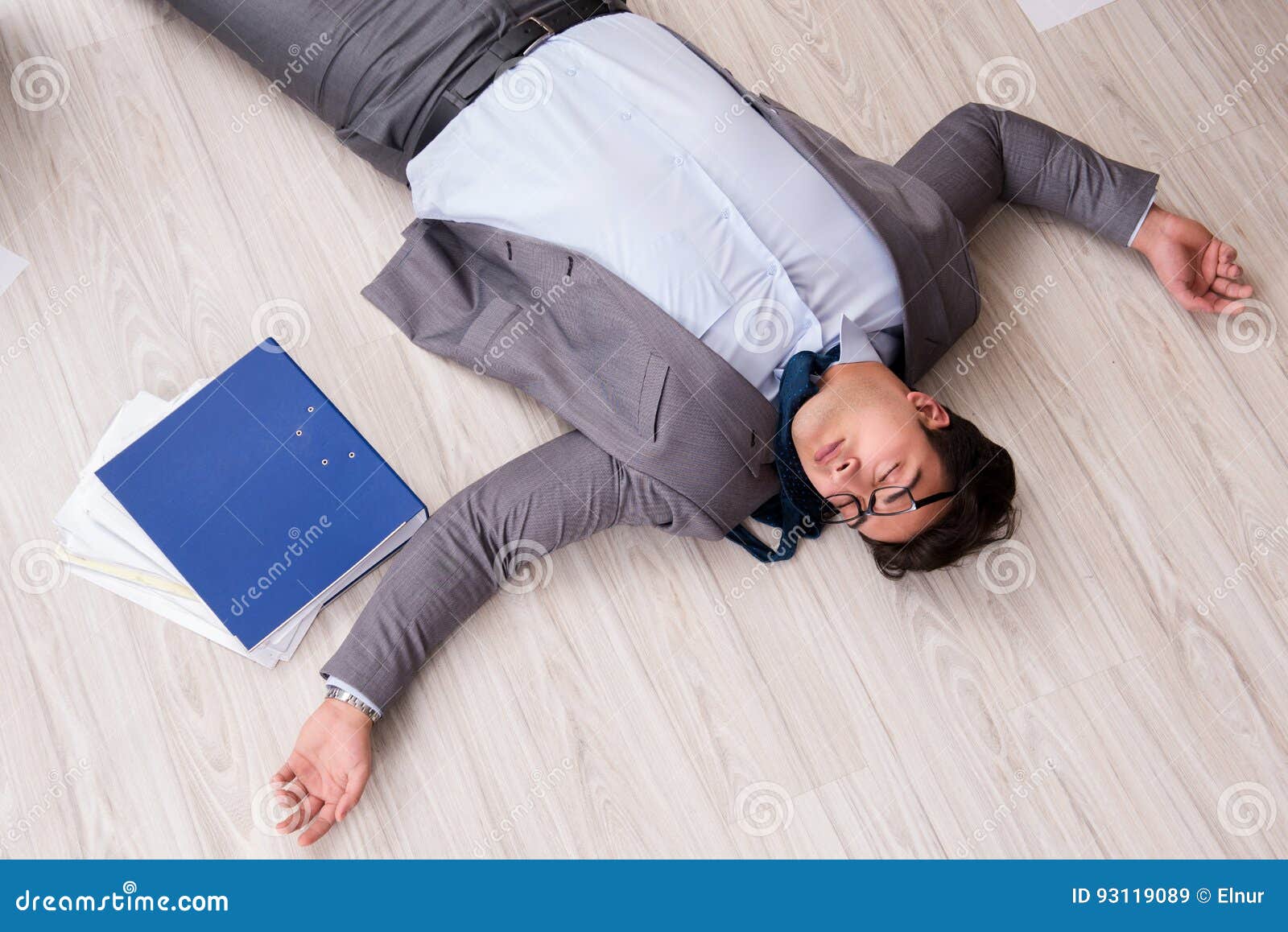 The Businessman Dead on the Office Floor Stock Image - Image of ...