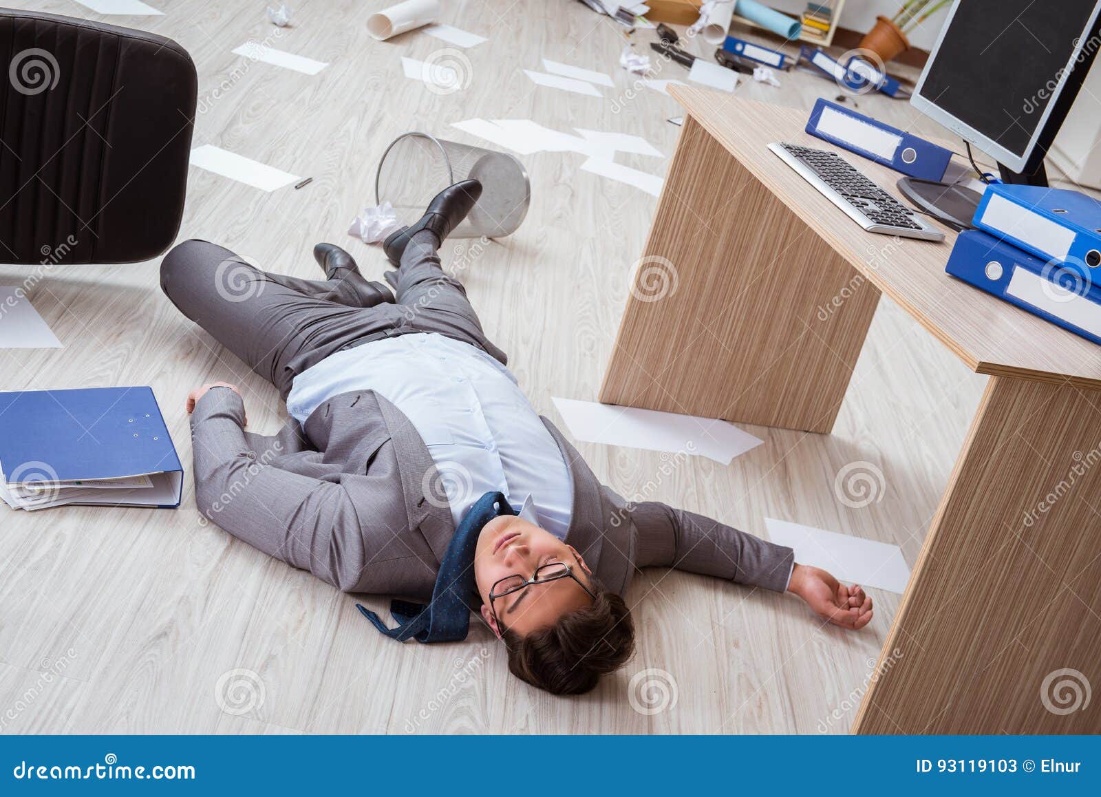 The Businessman Dead on the Office Floor Stock Image - Image of murder ...