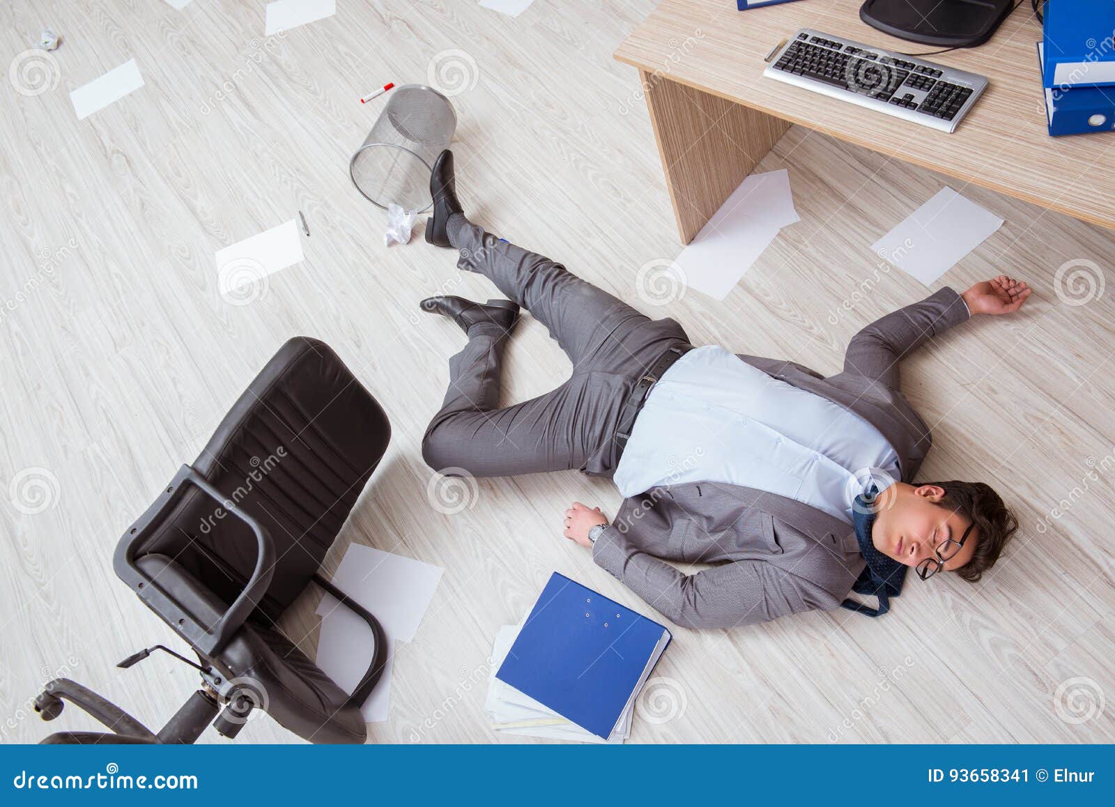 The Businessman Dead on the Office Floor Stock Image - Image of crime ...