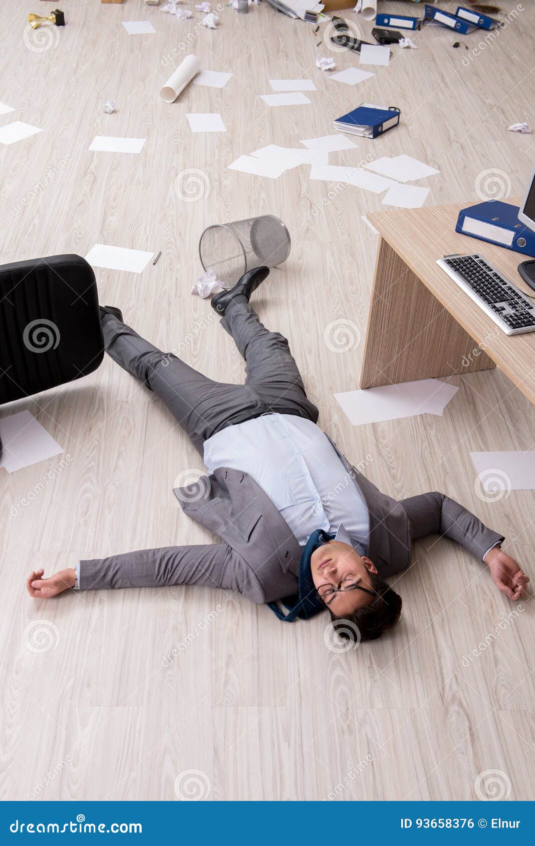 The Businessman Dead on the Office Floor Stock Photo - Image of ...