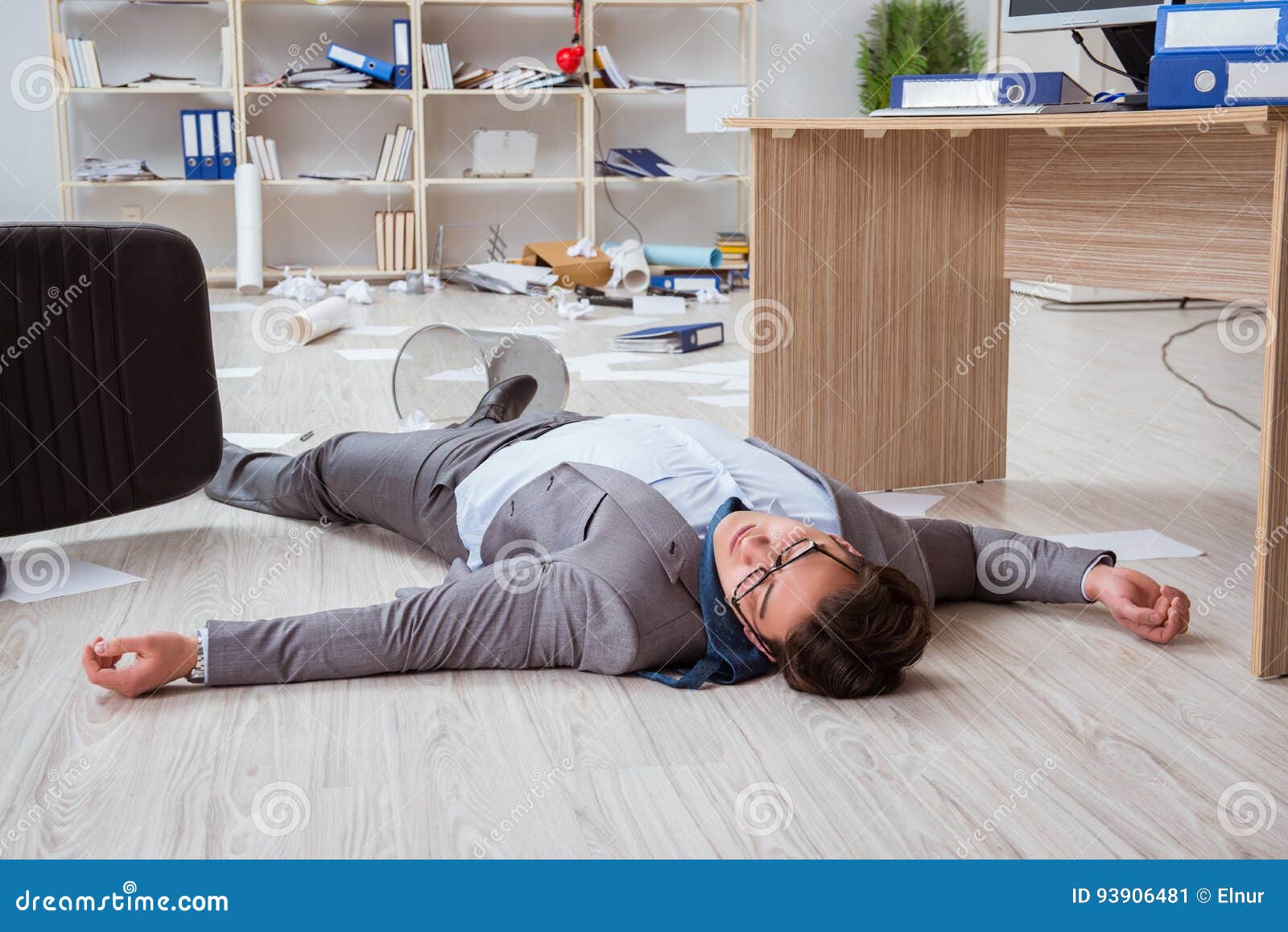 The Businessman Dead on the Office Floor Stock Image - Image of dead ...