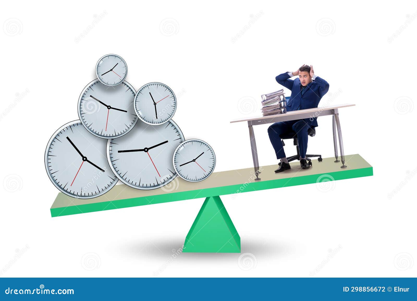 Businessman in Deadline and Time Pressure Concept Stock Photo - Image ...
