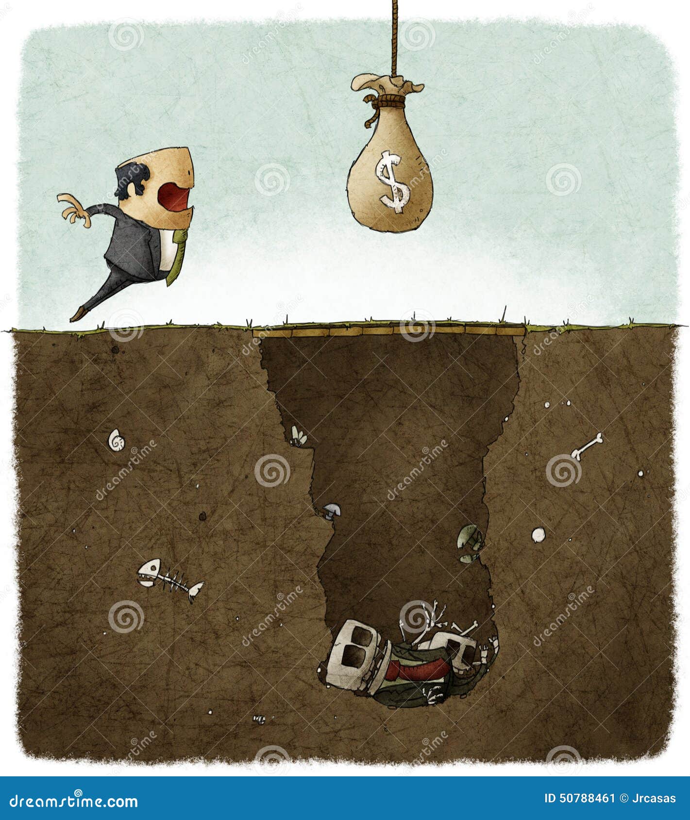 Businessman Deceived with a Trap Stock Illustration - Illustration of ...