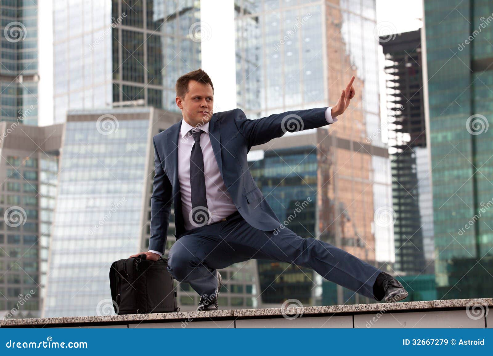 Businessman defends stock image. Image of leaders, business - 32667279