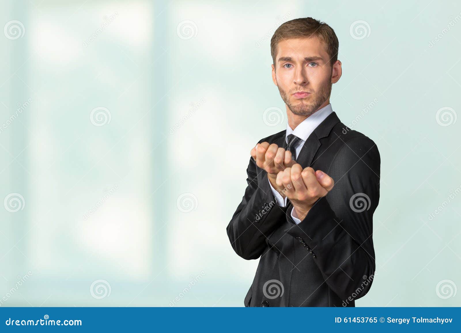 Businessman in a Defensive Position Stock Image - Image of businessman ...