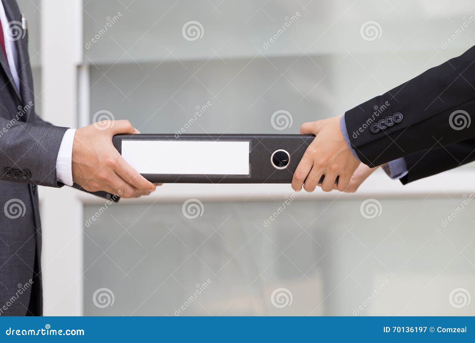 Businessman Delivering Documents To Businessman Stock Image - Image of ...