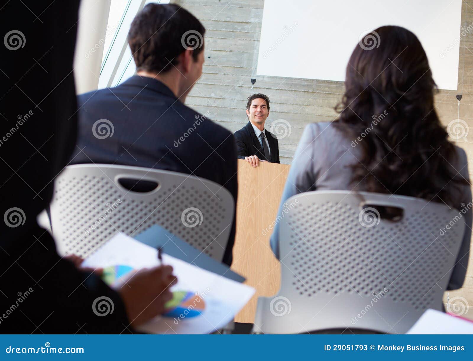 Businessman Delivering Presentation at Conference Stock Image - Image ...