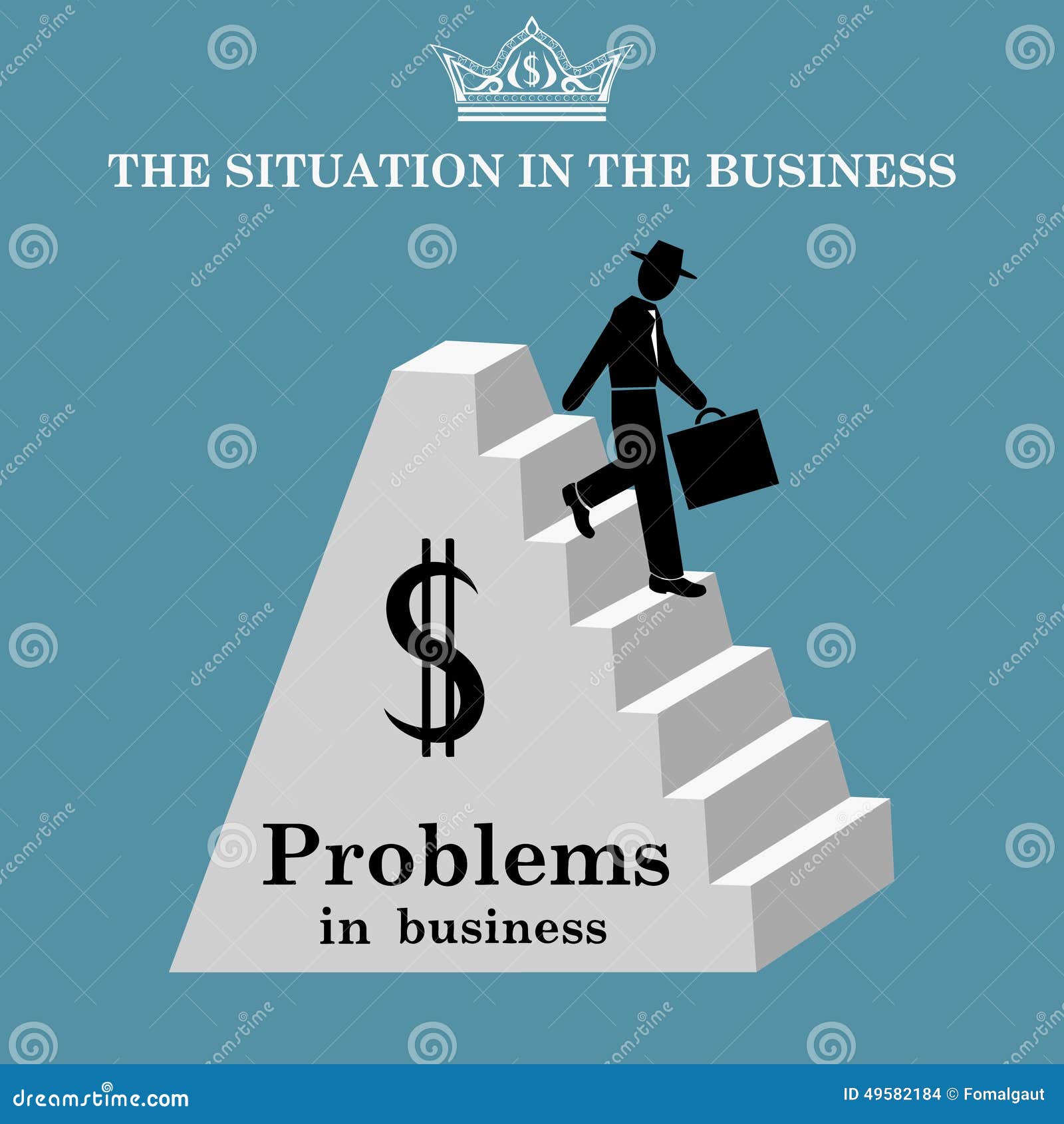 Businessman Descends the Stairs of the Pyramid. Problems in Business ...