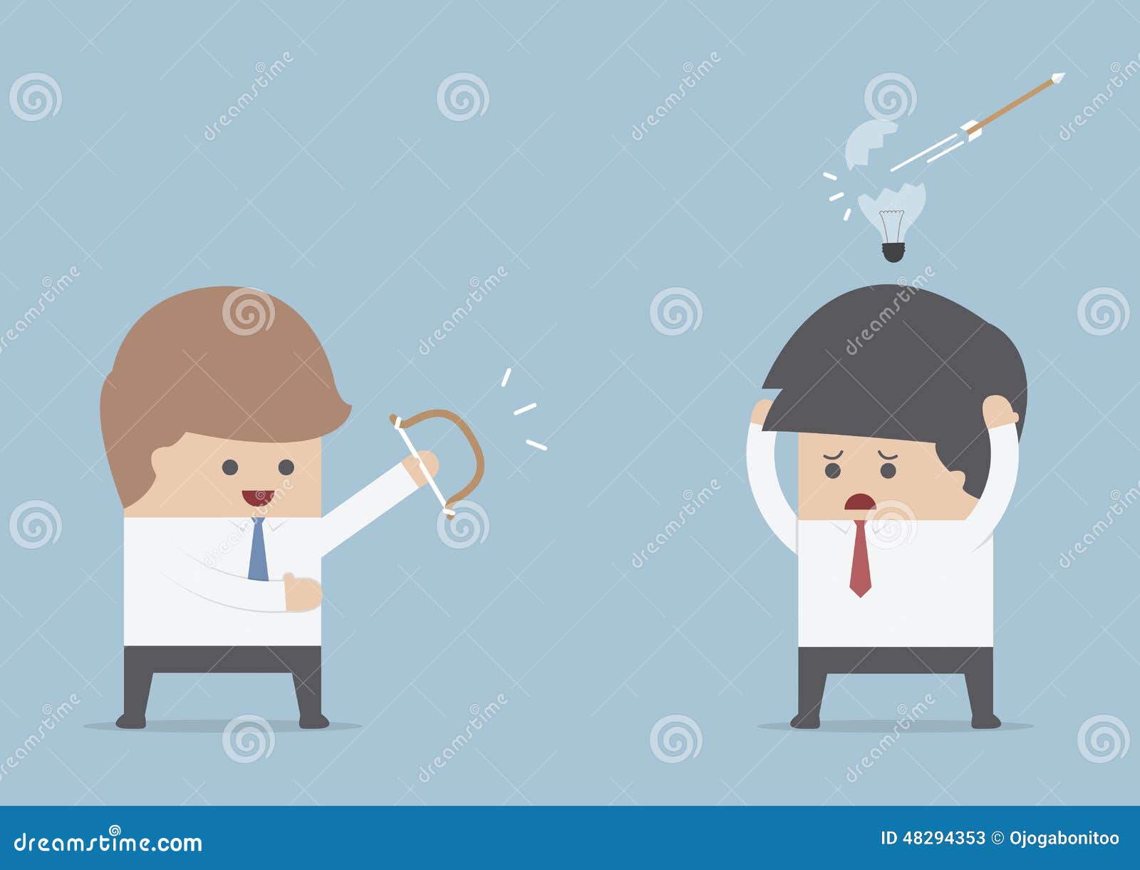 Businessman Destroy Others Idea by the Bow and Arrow Stock Vector ...