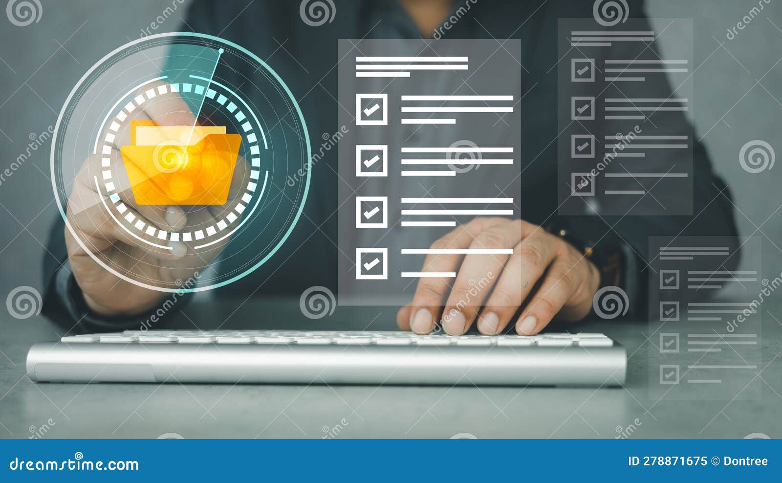 Businessman Developer Using Document Management System it is an ...