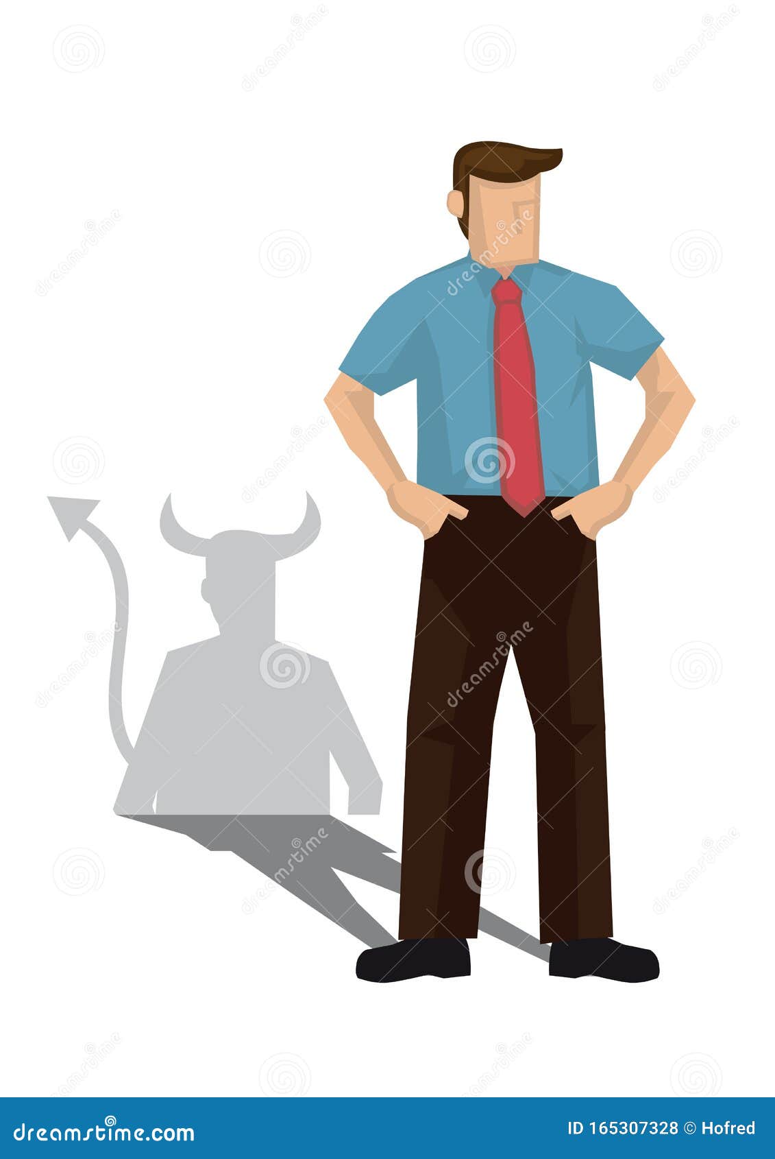 Businessman with a Devil Shadow. Concept of Faking and Betray Stock ...