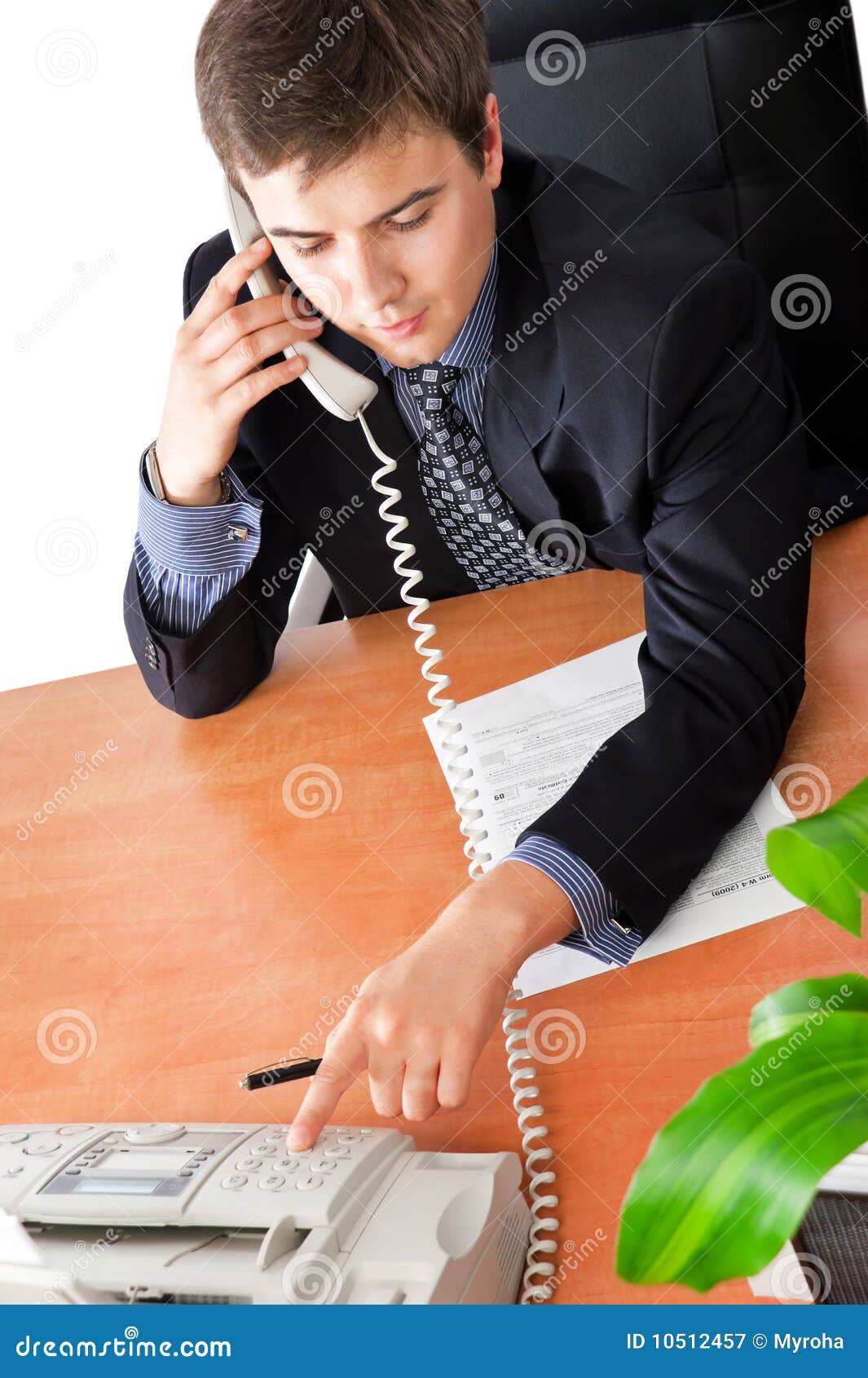 Businessman Dialing the Number Stock Image - Image of business, manager ...