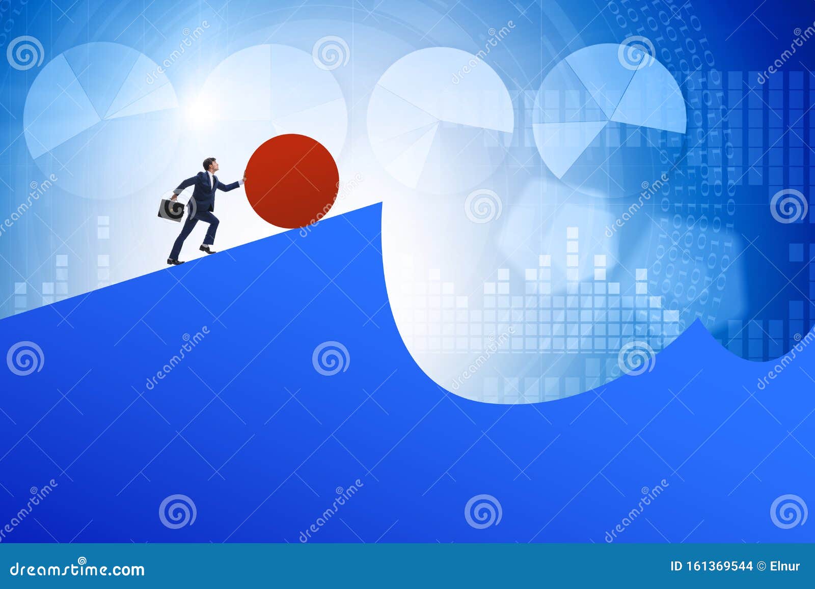 Businessman in Difficult Challenge Concept Stock Photo - Image of ...