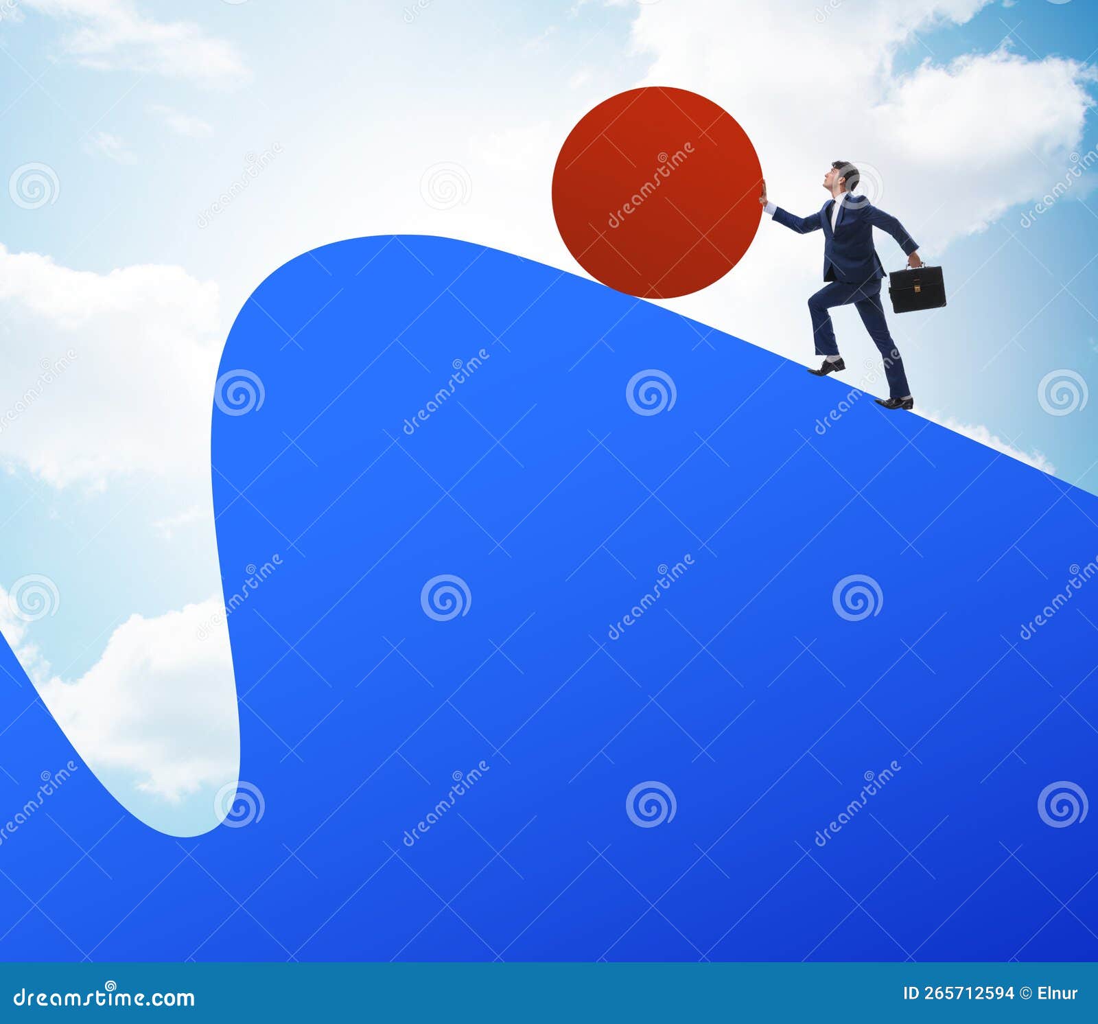 Businessman in Difficult Challenge Concept Stock Photo - Image of hill ...