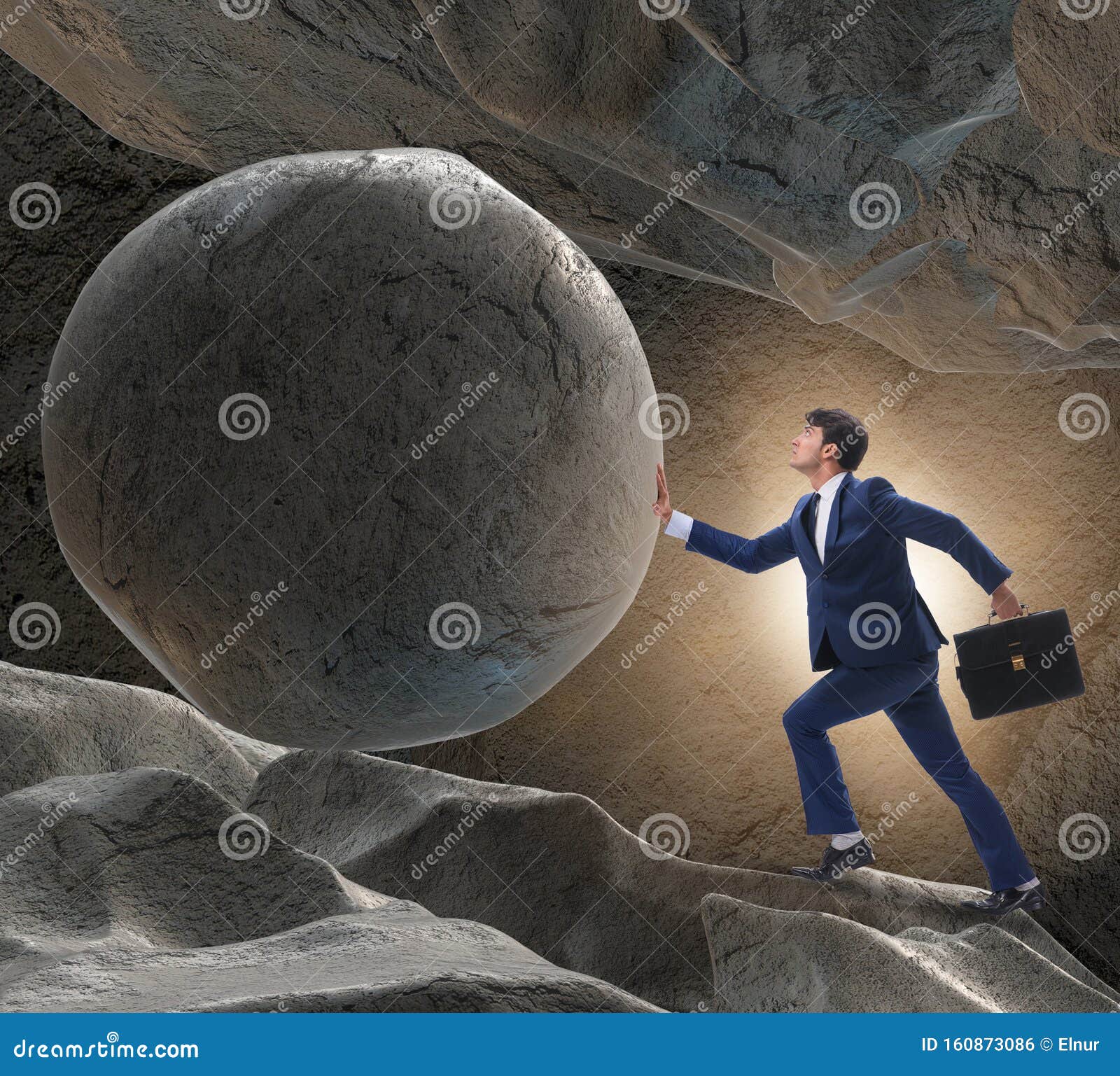 Businessman in Difficult Challenge Concept Stock Photo - Image of ...