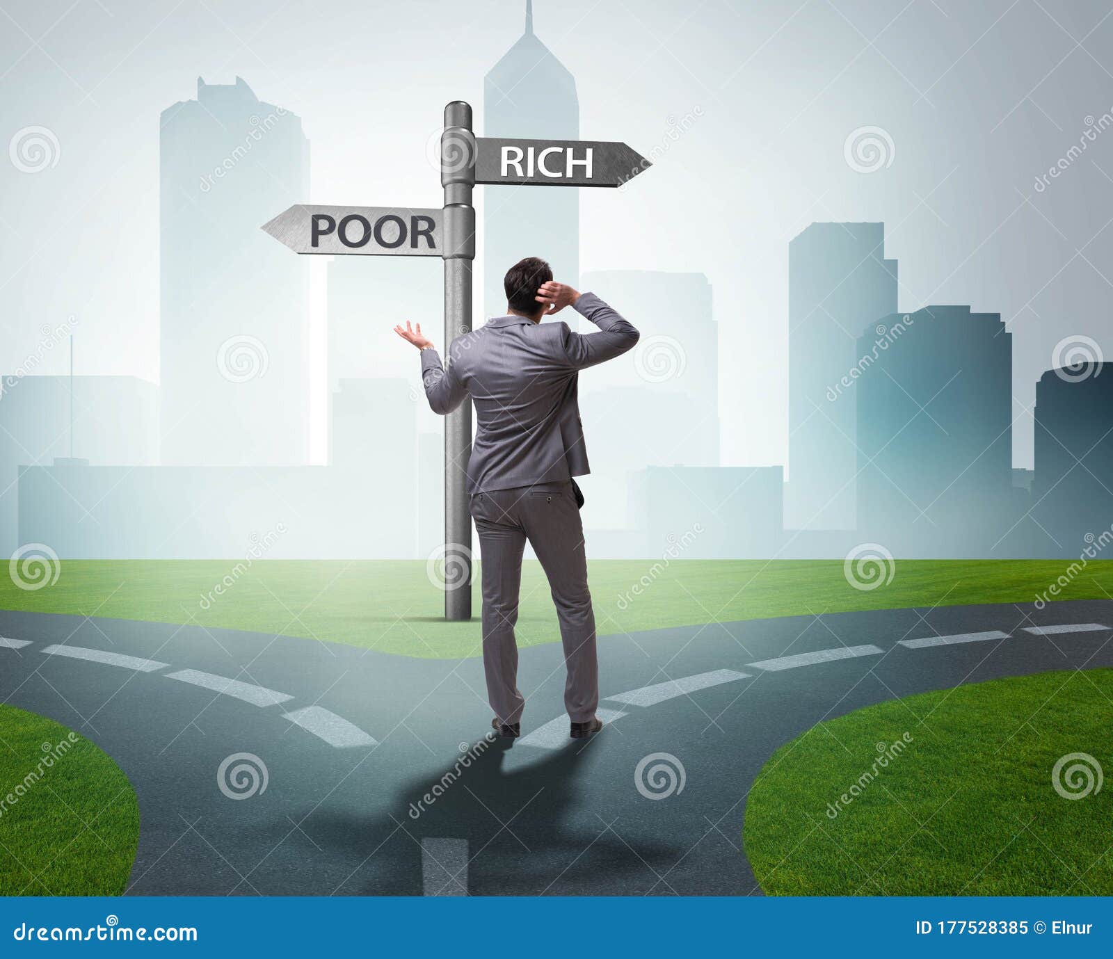 Businessman in Difficult Choice Concept Stock Image - Image of forward ...
