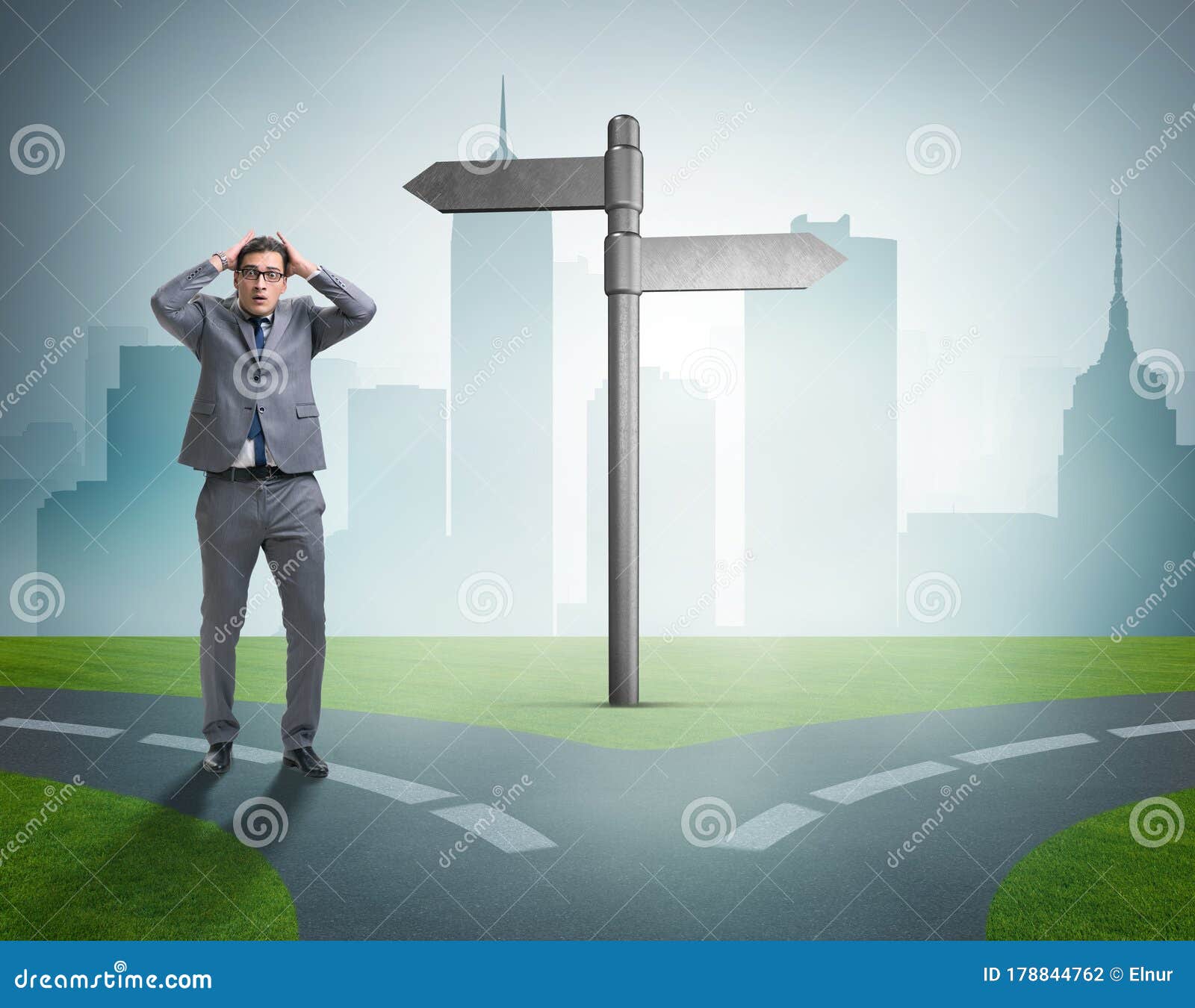 Businessman in Difficult Choice Concept Stock Photo - Image of ...