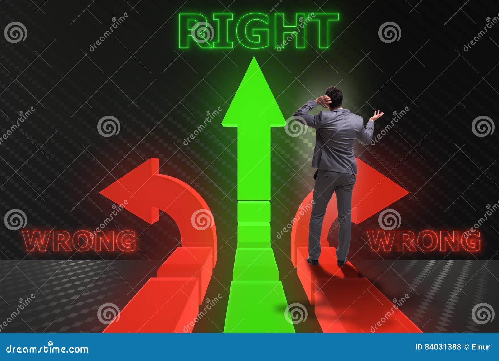The Businessman in Difficult Choice Concept Stock Photo - Image of ...
