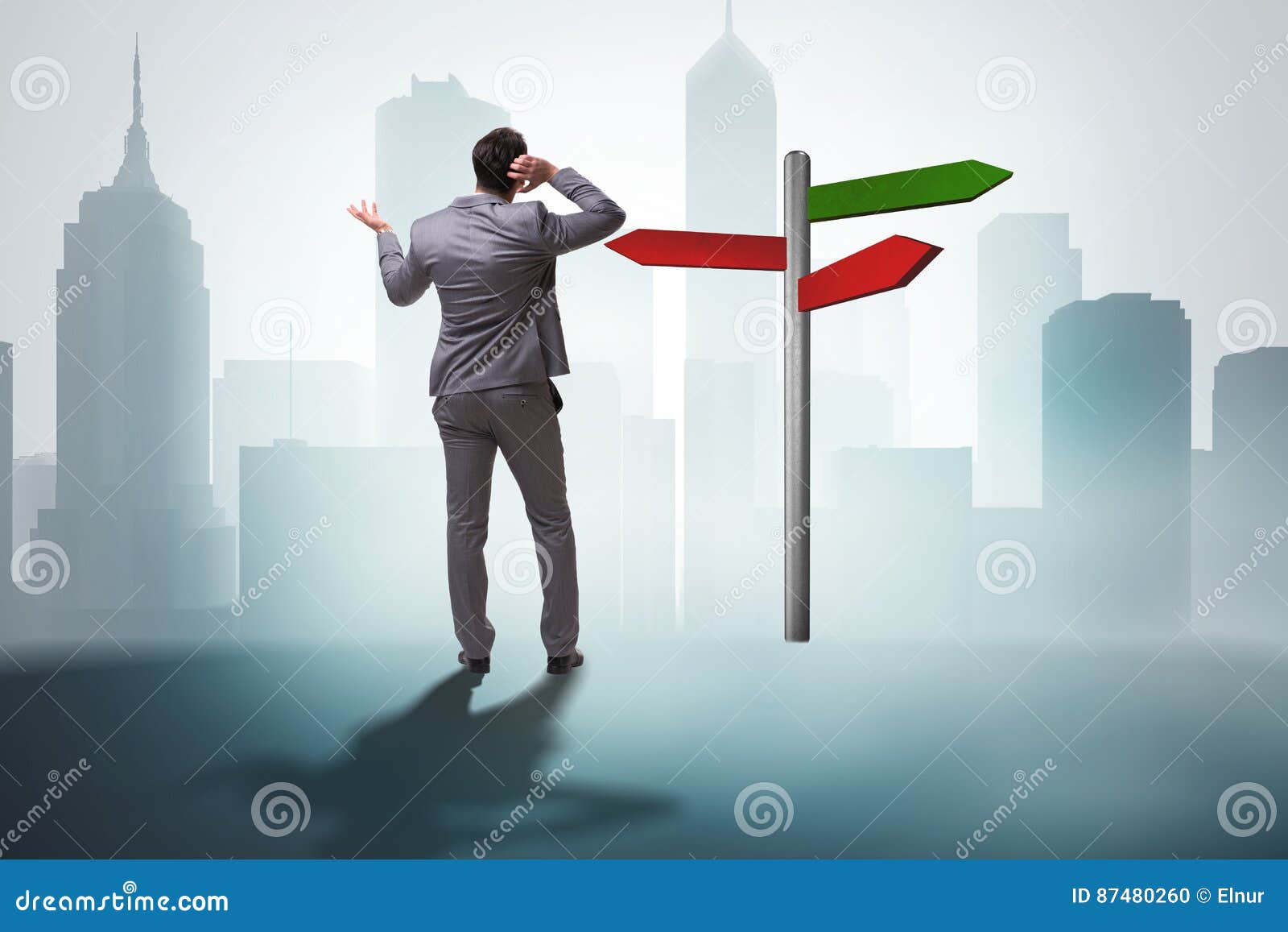 The Businessman in Difficult Choice Concept Stock Photo - Image of ...