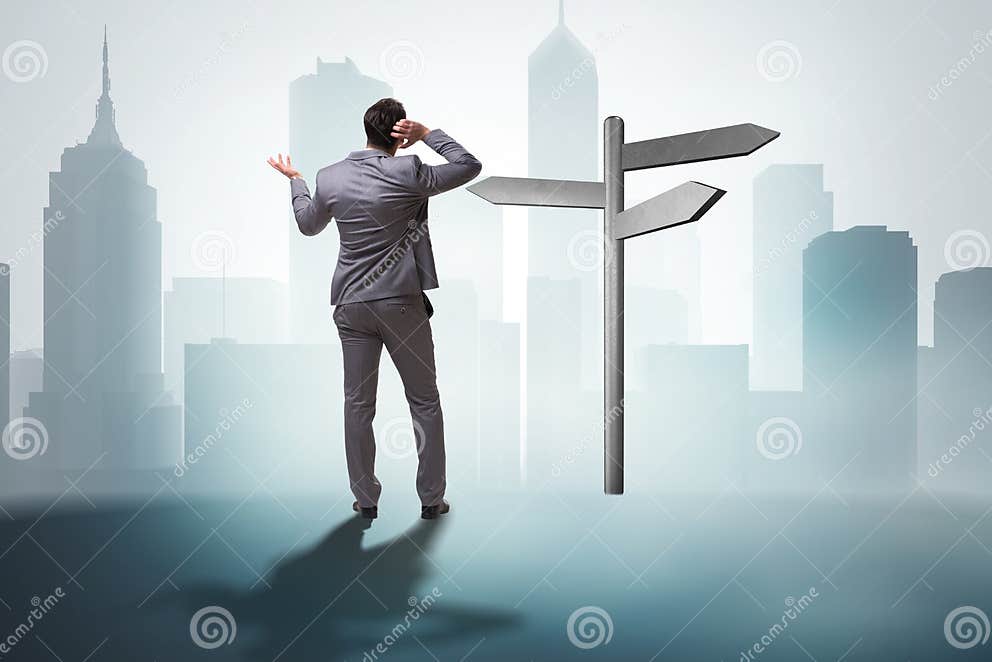 The Businessman in Difficult Choice Concept Stock Image - Image of ...
