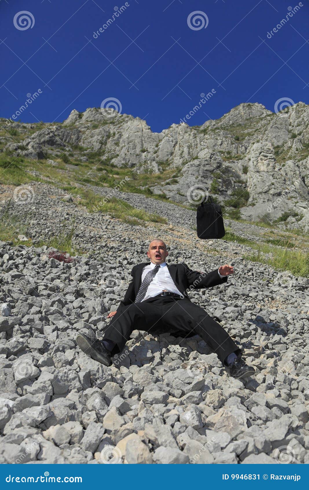 Businessman in a Difficult Situation Stock Image - Image of error, deck ...