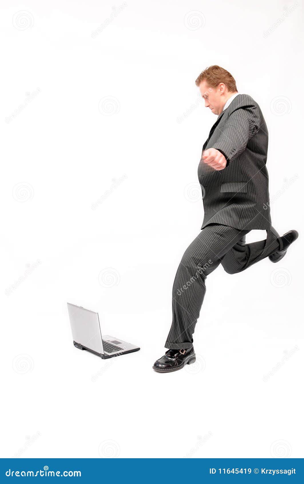 Businessman digging laptop stock image. Image of computers - 11645419