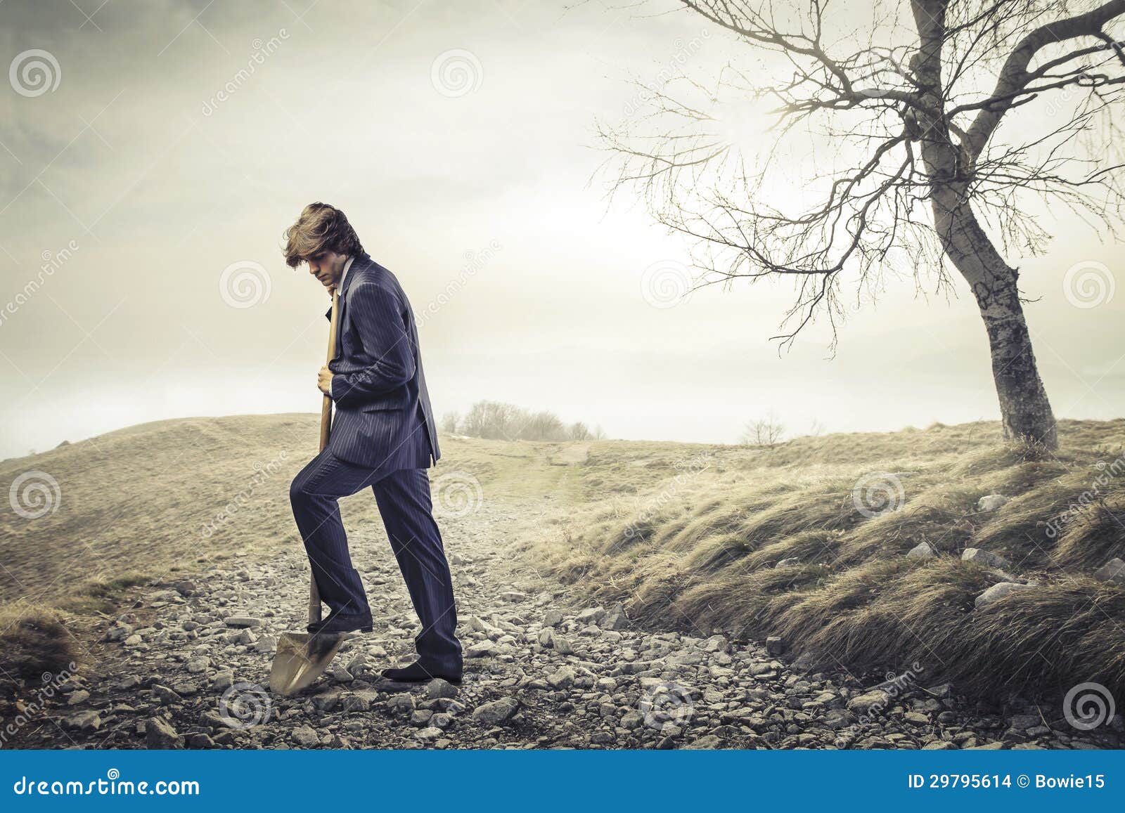 Digging Businessman stock photo. Image of rock, resources - 29795614