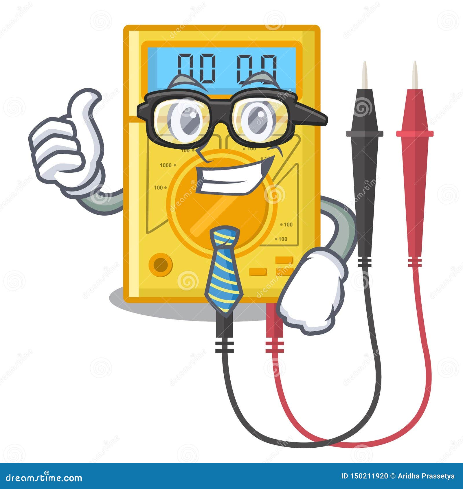 Businessman Digital Multimeter Isolated with the Character Stock Vector ...