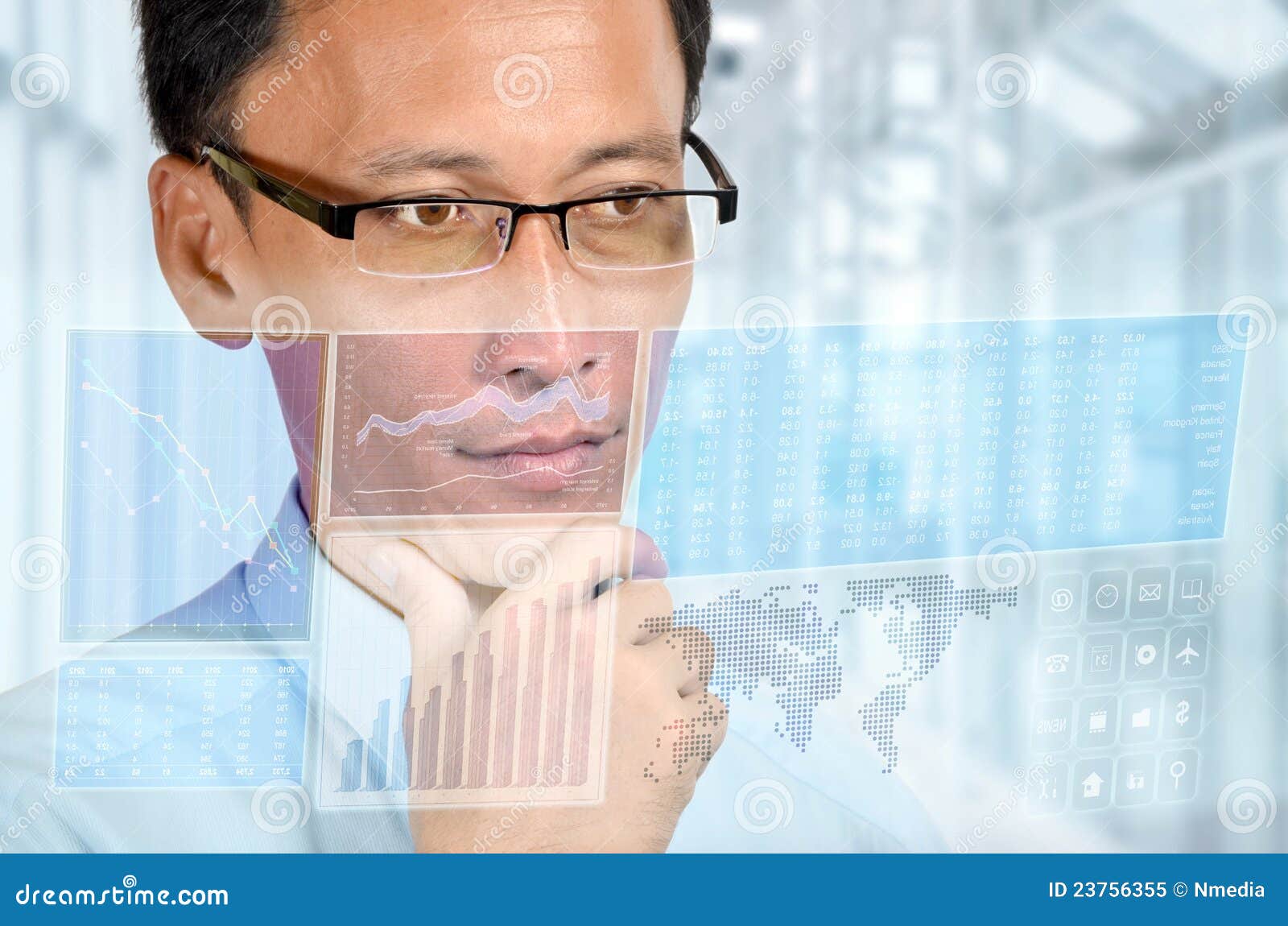 Businessman & Digital Report Stock Image - Image of internet, deficit ...