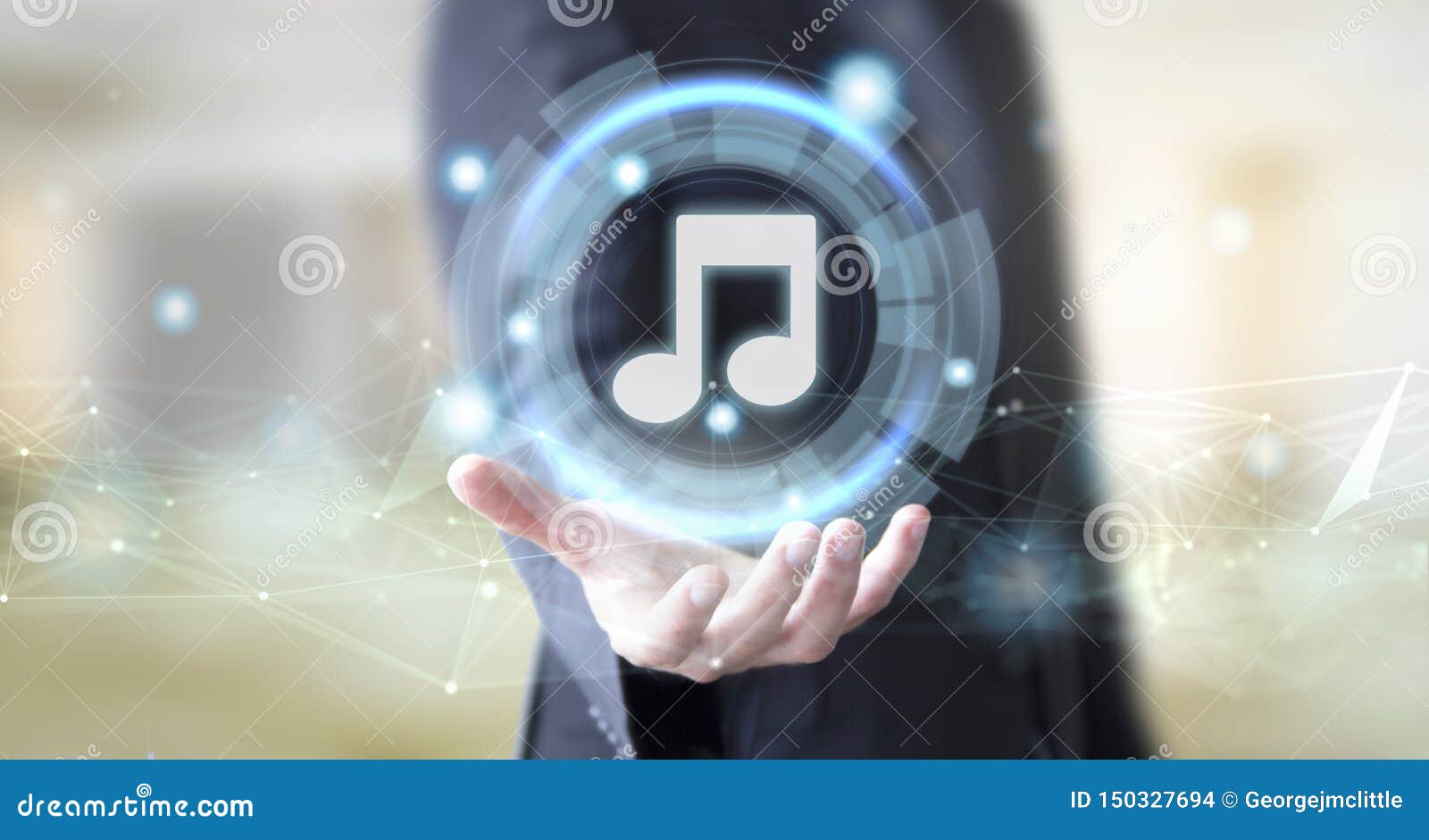 Businessman with Digital Technology Music Concept Stock Photo - Image ...