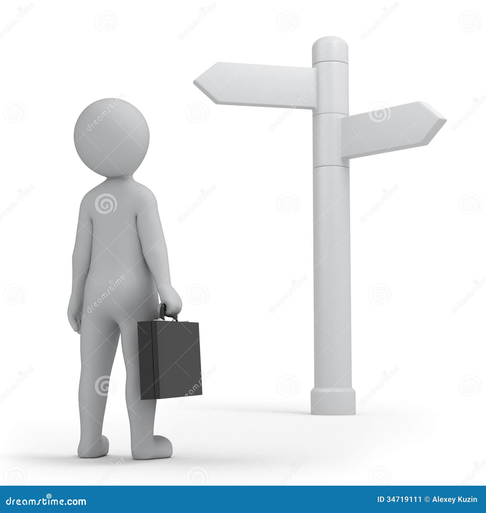 Businessman and Directions Signs Stock Illustration - Illustration of ...