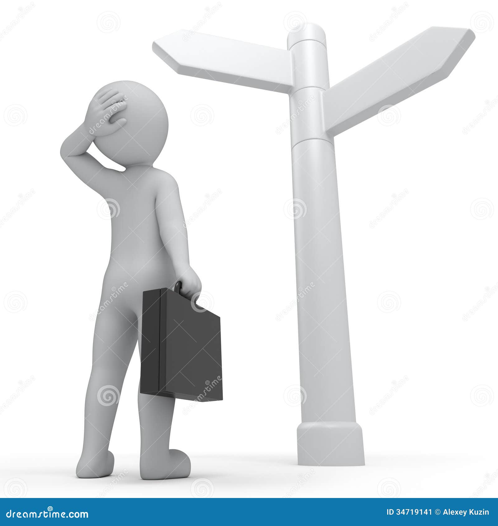 Businessman and Directions Signs Stock Illustration - Illustration of ...