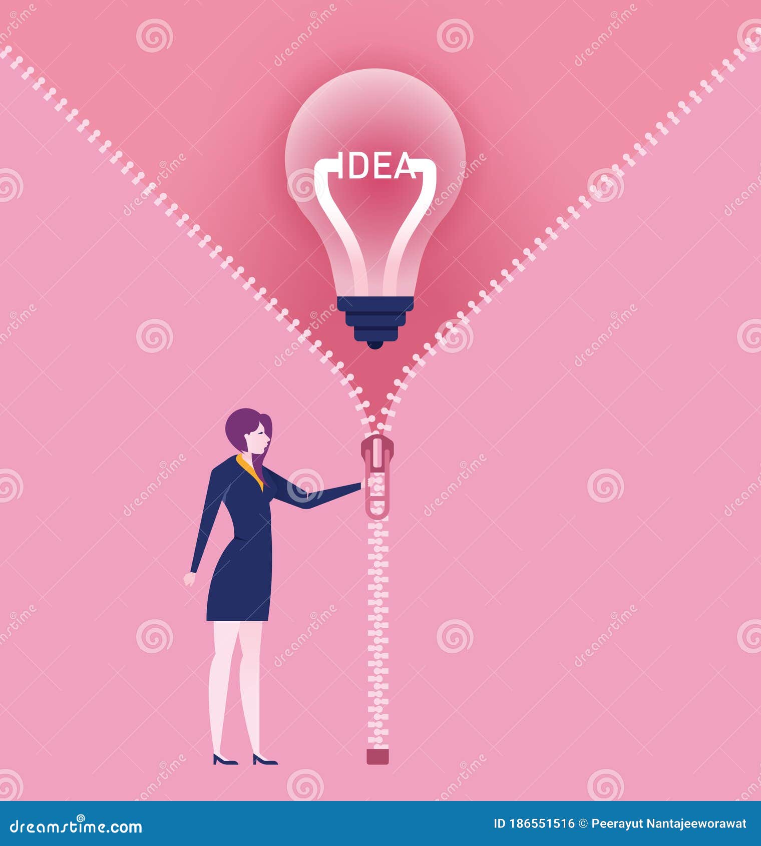 Businessman Discover Best Ideas. Concept Business Vector Illustration ...