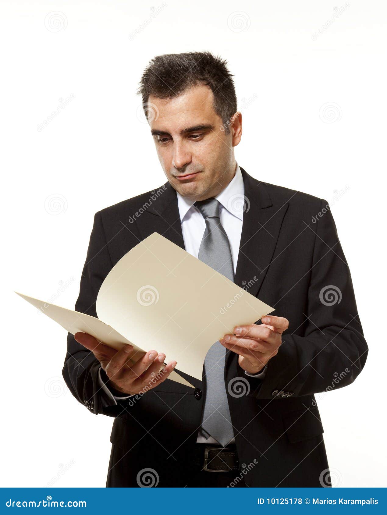 Businessman with document stock photo. Image of adult - 10125178