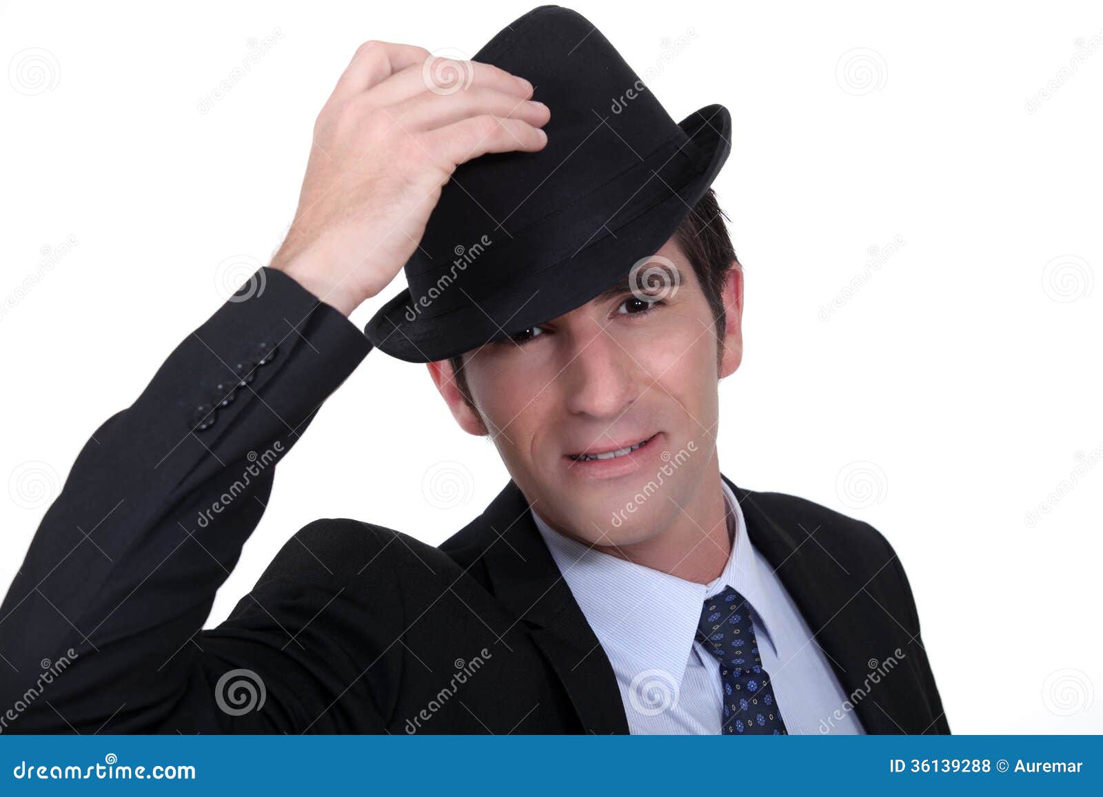 Businessman Doffing His Hat Stock Photo - Image of happiness, english ...