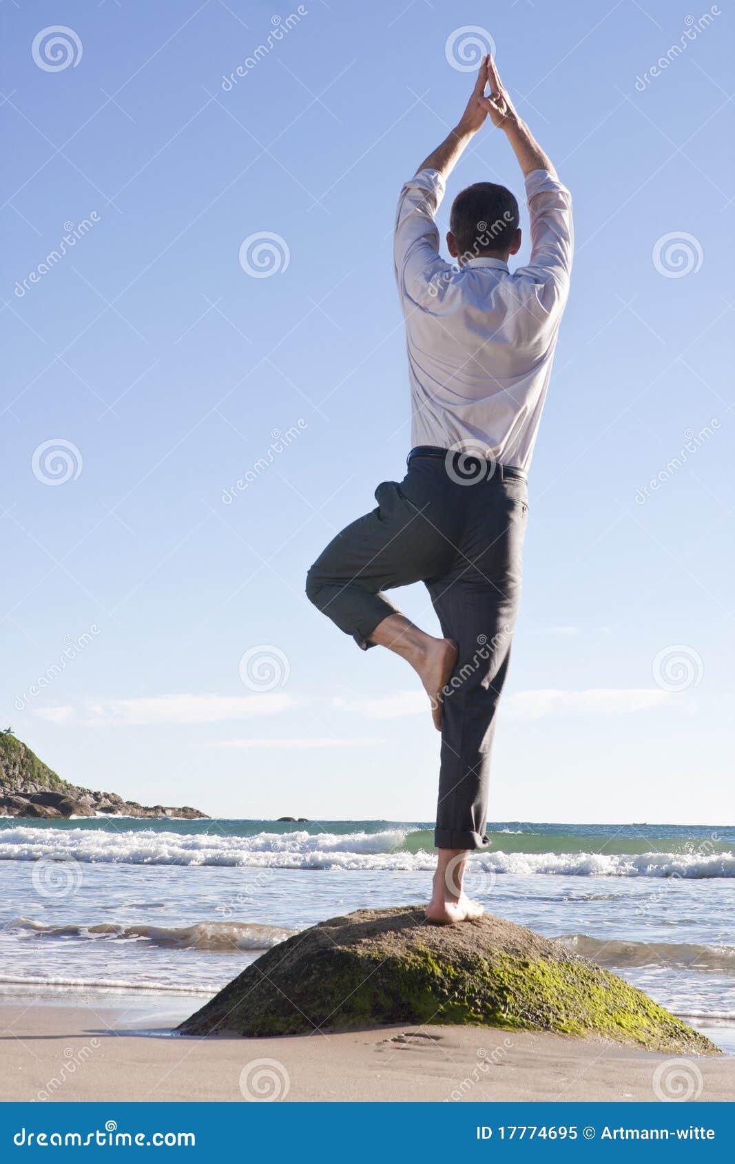Businessman Doing Equilibration Exercise Stock Image - Image of outside ...