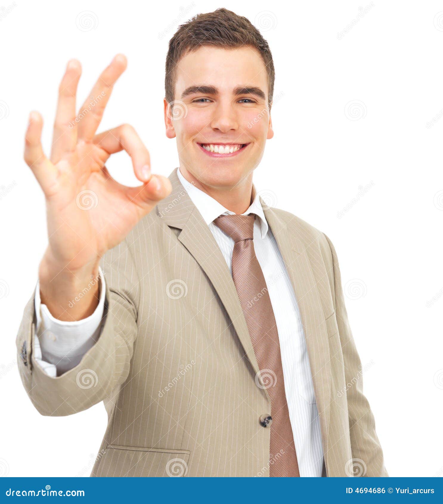 Businessman Doing Fine Sign, Good Work Stock Photo - Image of look ...