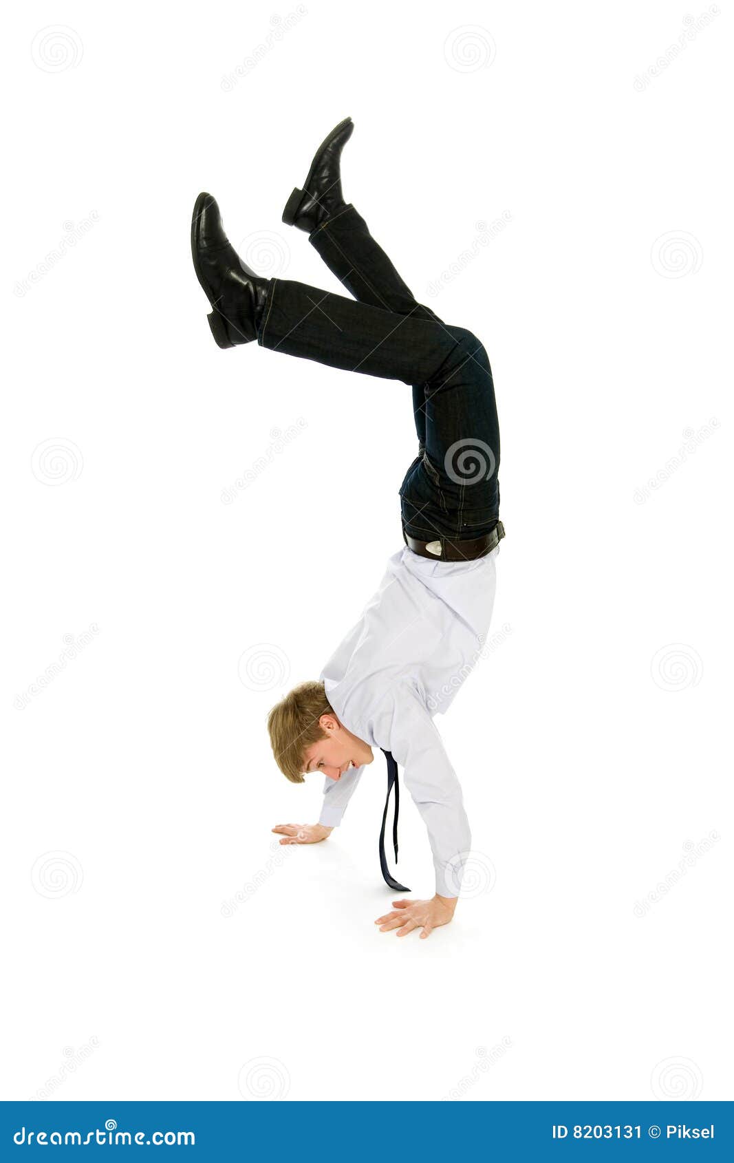Businessman Doing Handstand Stock Image - Image of male, exercise: 8203131