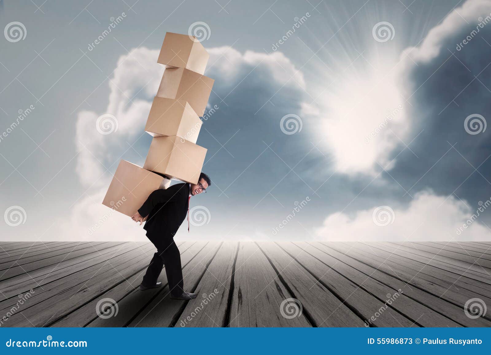 Businessman Doing Hardwork Outdoor Stock Image - Image of delivery ...