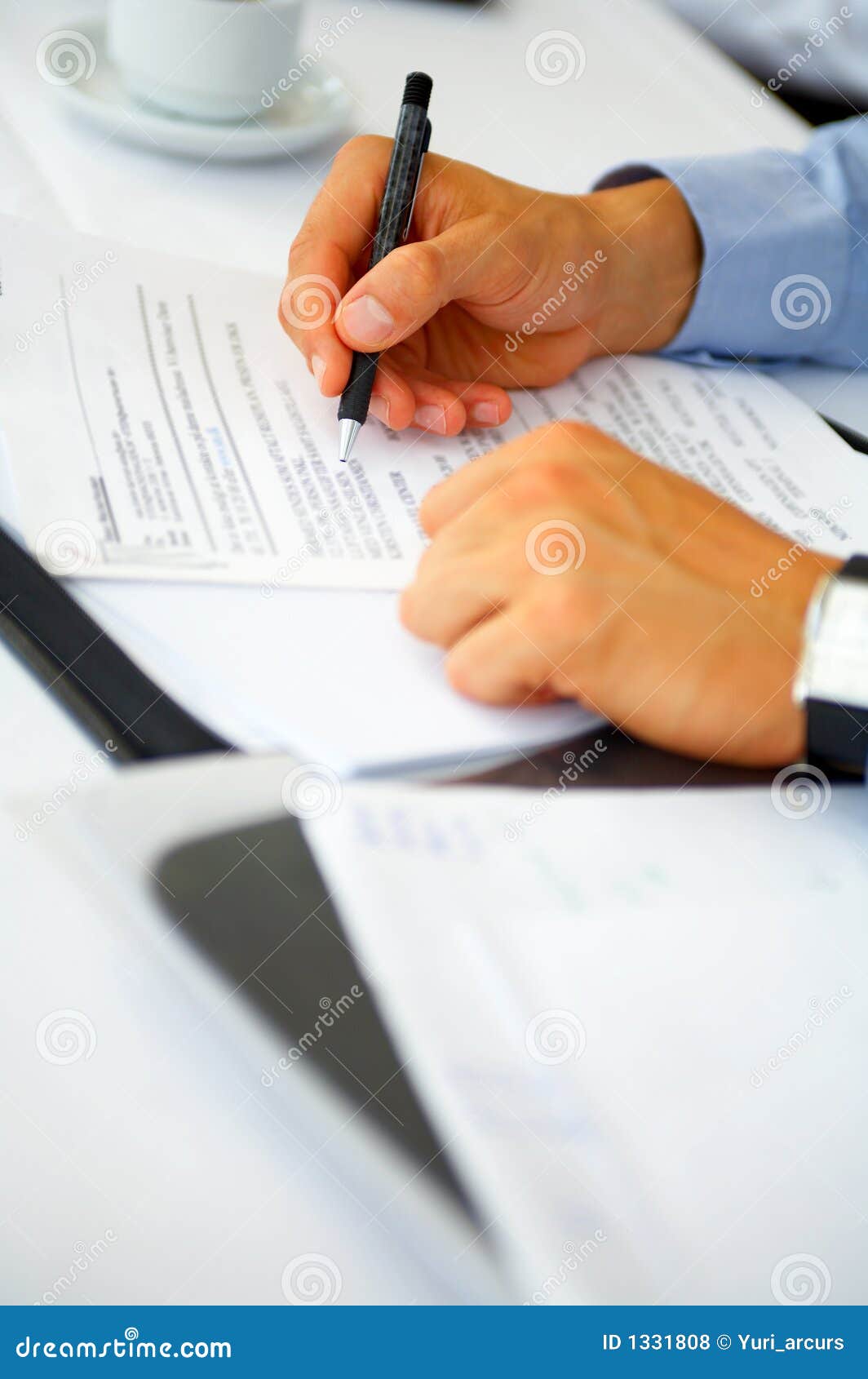 Businessman Doing Paperwork Stock Photo - Image of desk, economics: 1331808