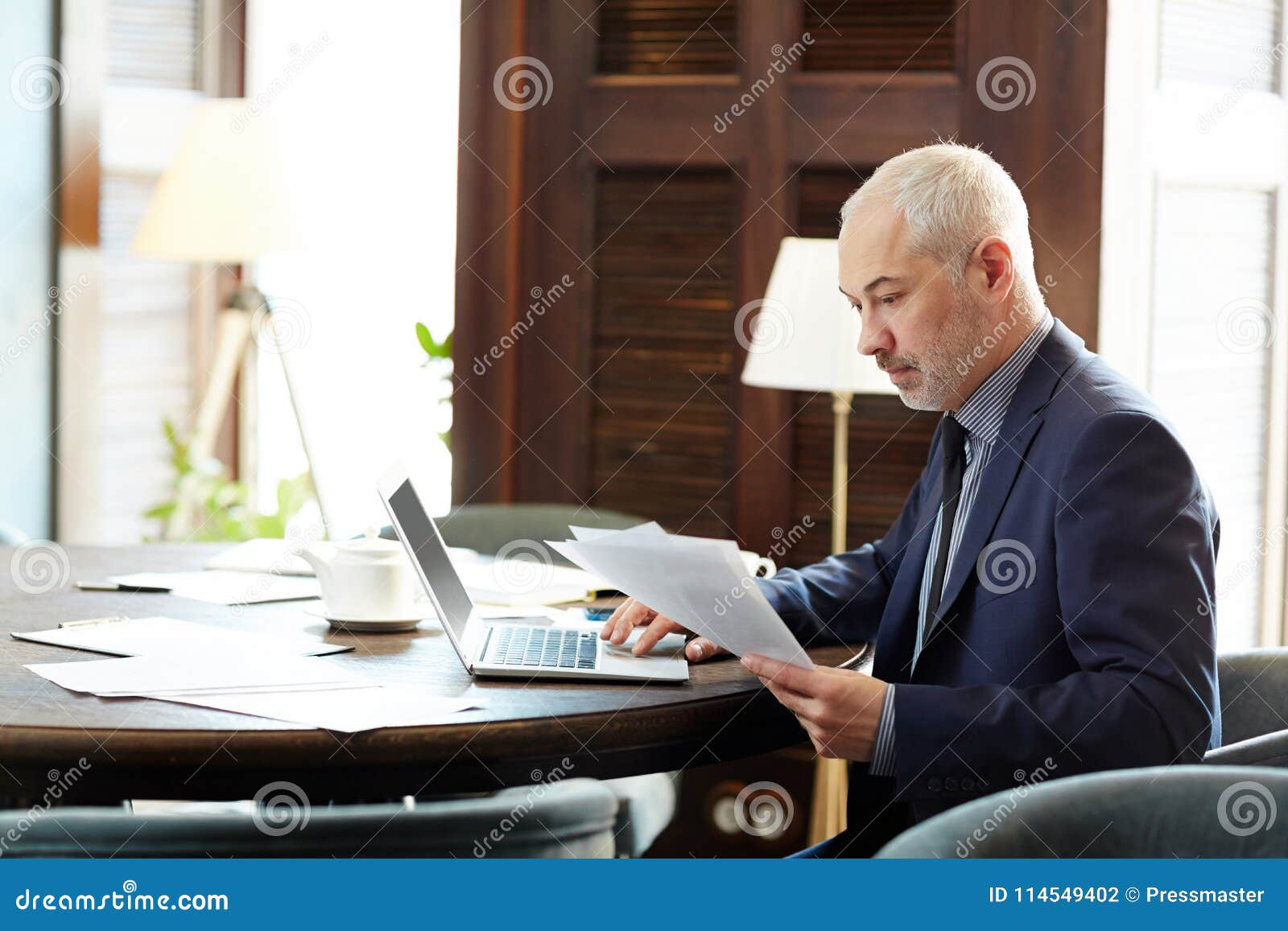 Businessman Doing Paperwork Stock Photo - Image of entrepreneur ...