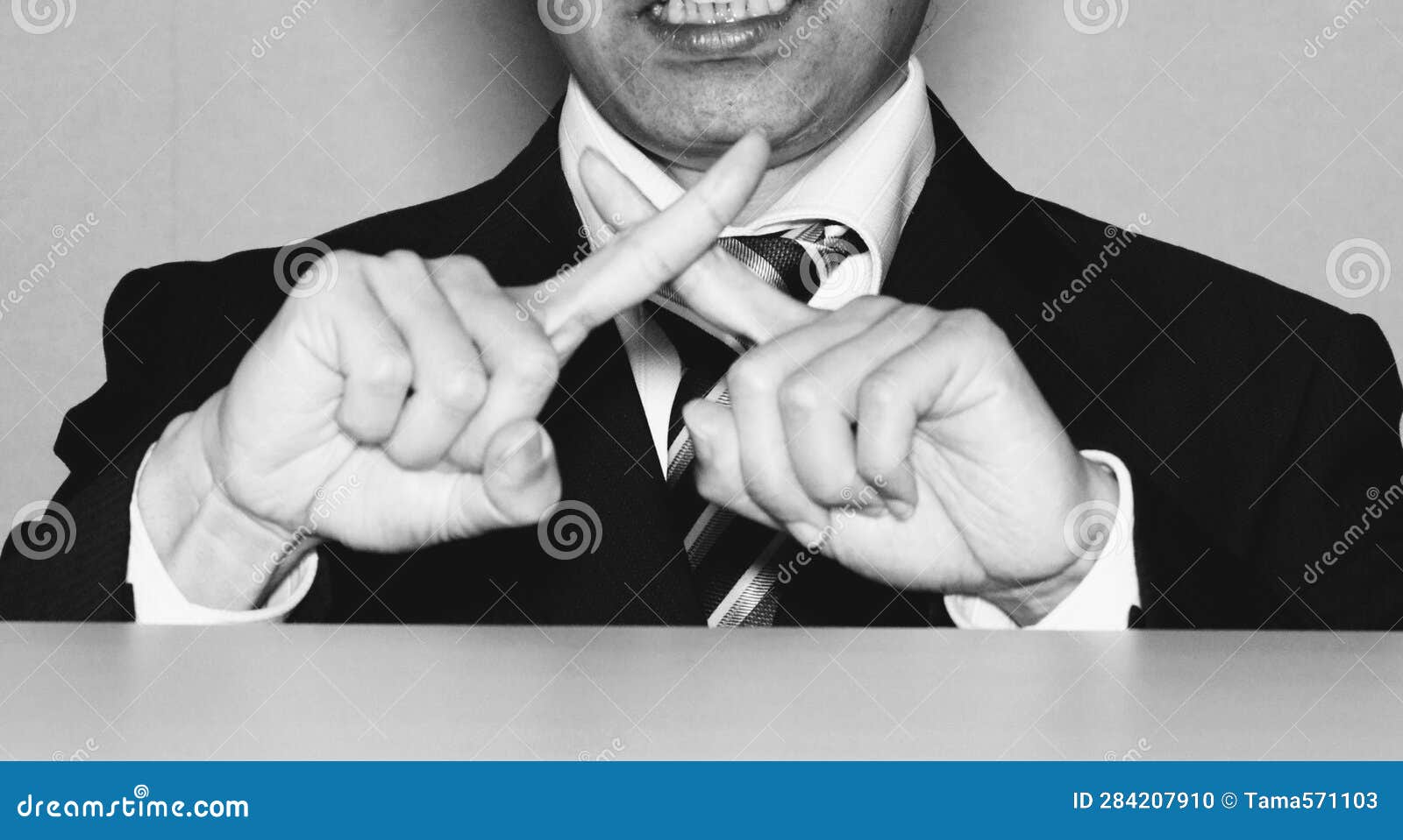 Businessman Doing a Pose of Refusal Stock Photo - Image of scene, face ...