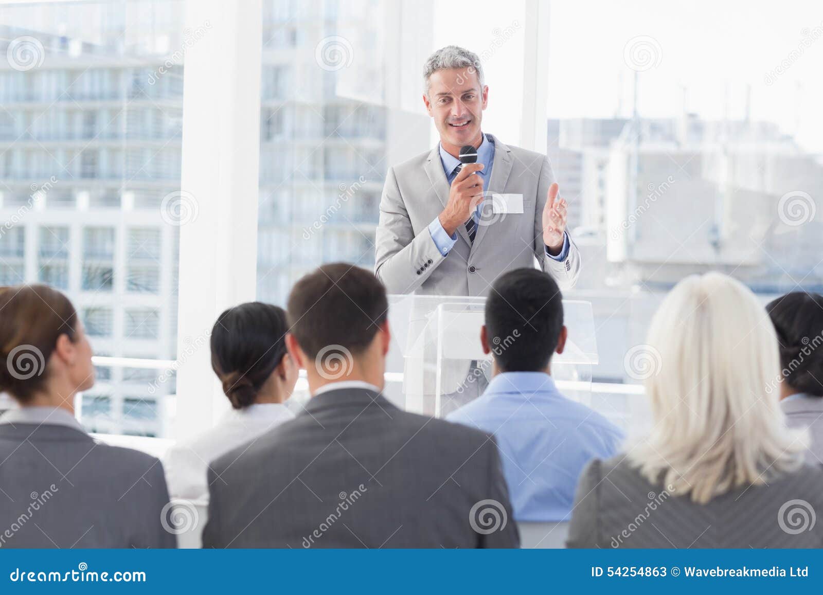 Businessman Doing Speech during Meeting Stock Image - Image of male ...