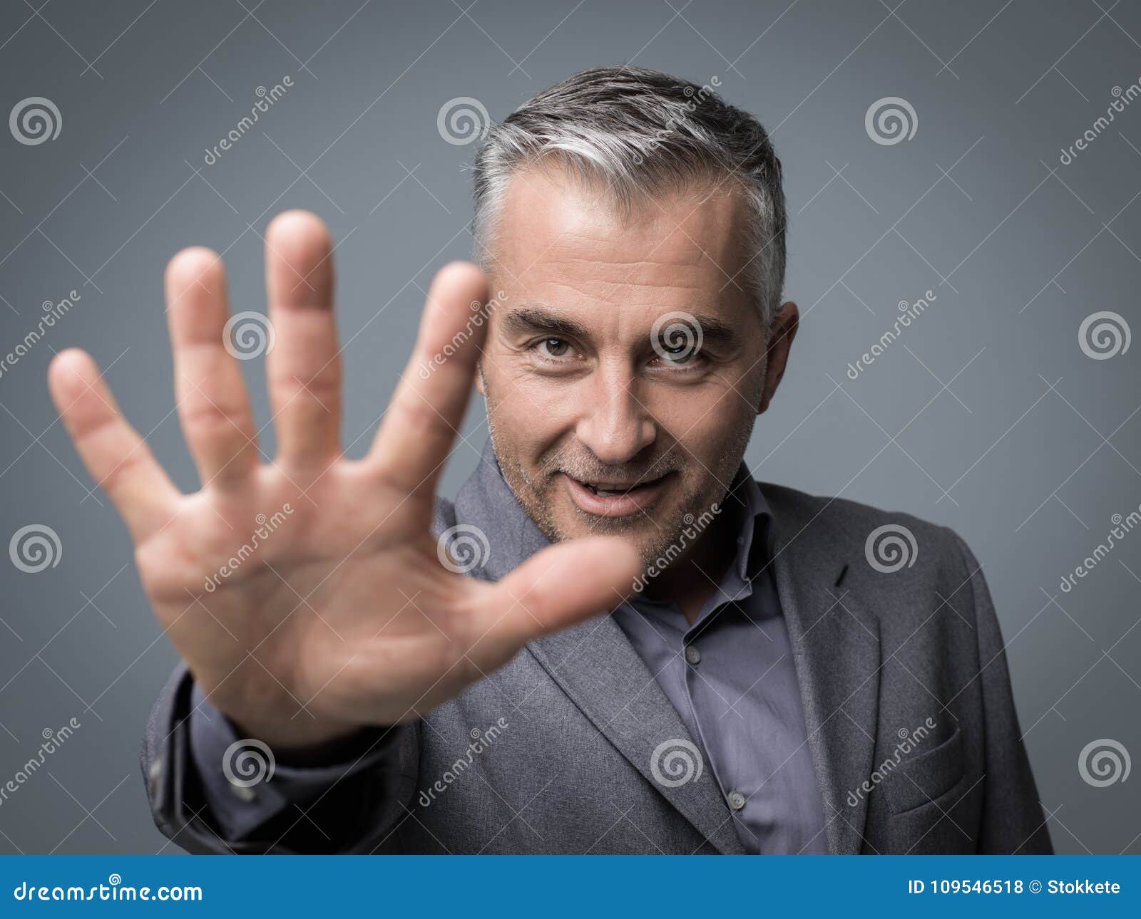 Stop gesture stock photo. Image of danger, mature, corporate - 109546518
