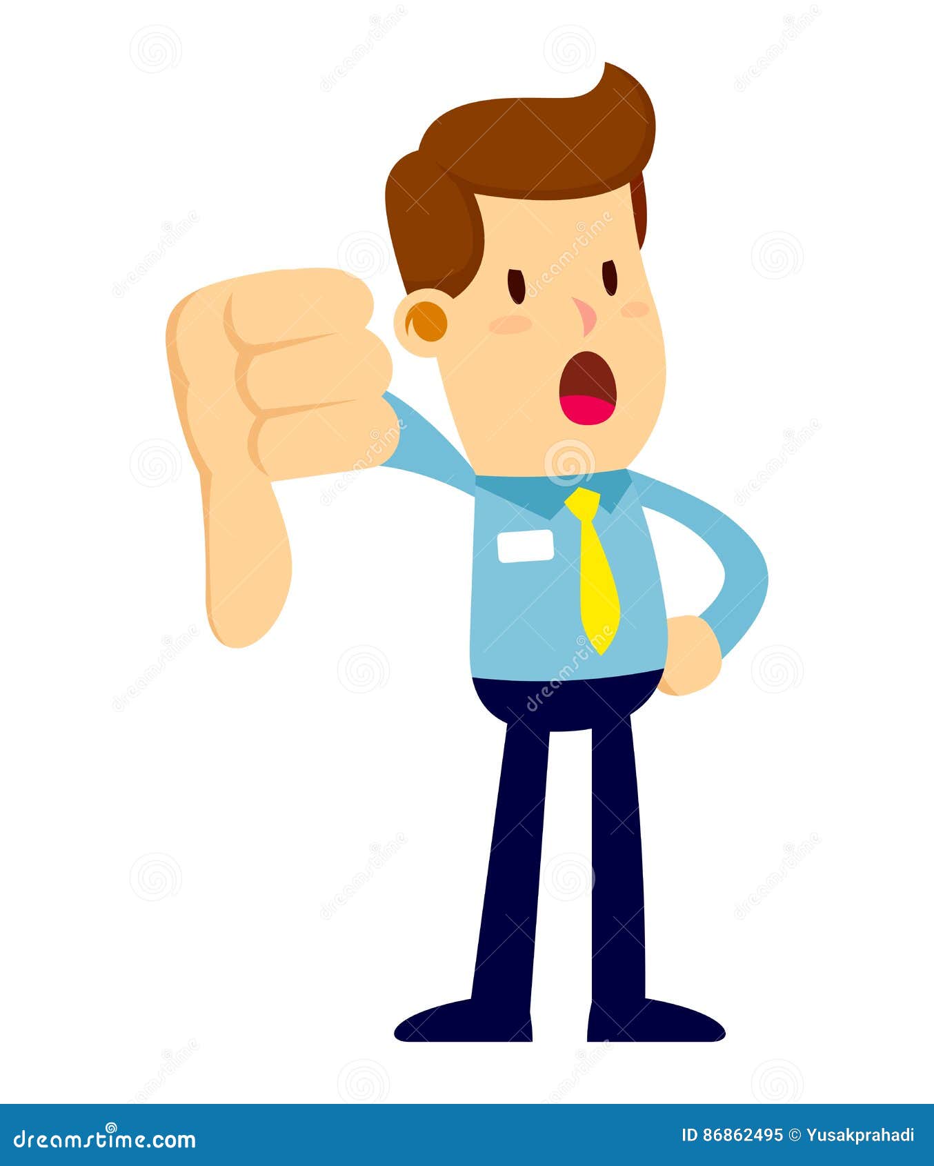 Businessman Doing Thumbs Down Hand Sign Stock Vector - Illustration of ...