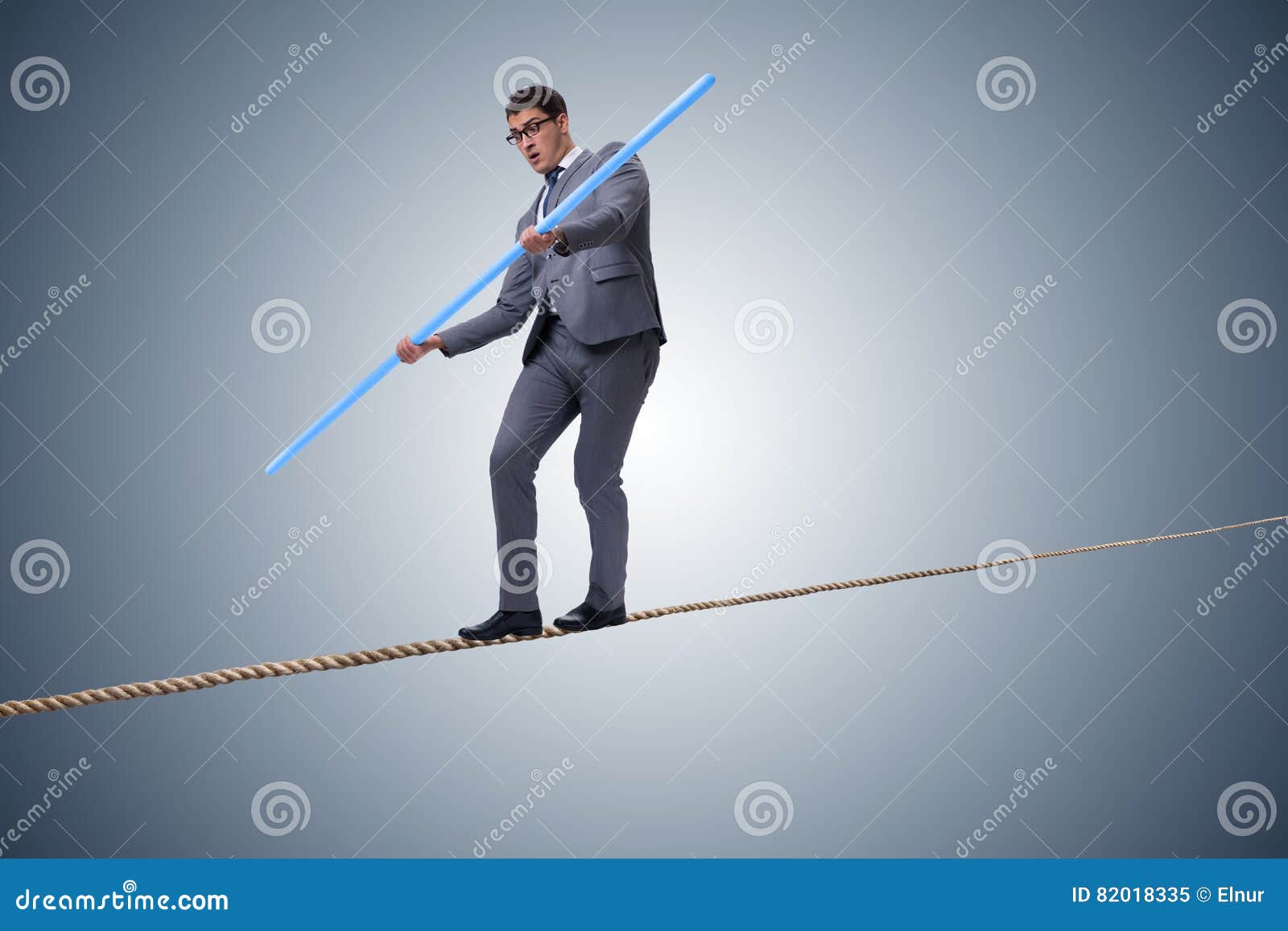 The Businessman Doing Tightrope Walking in Risk Concept Stock Image ...